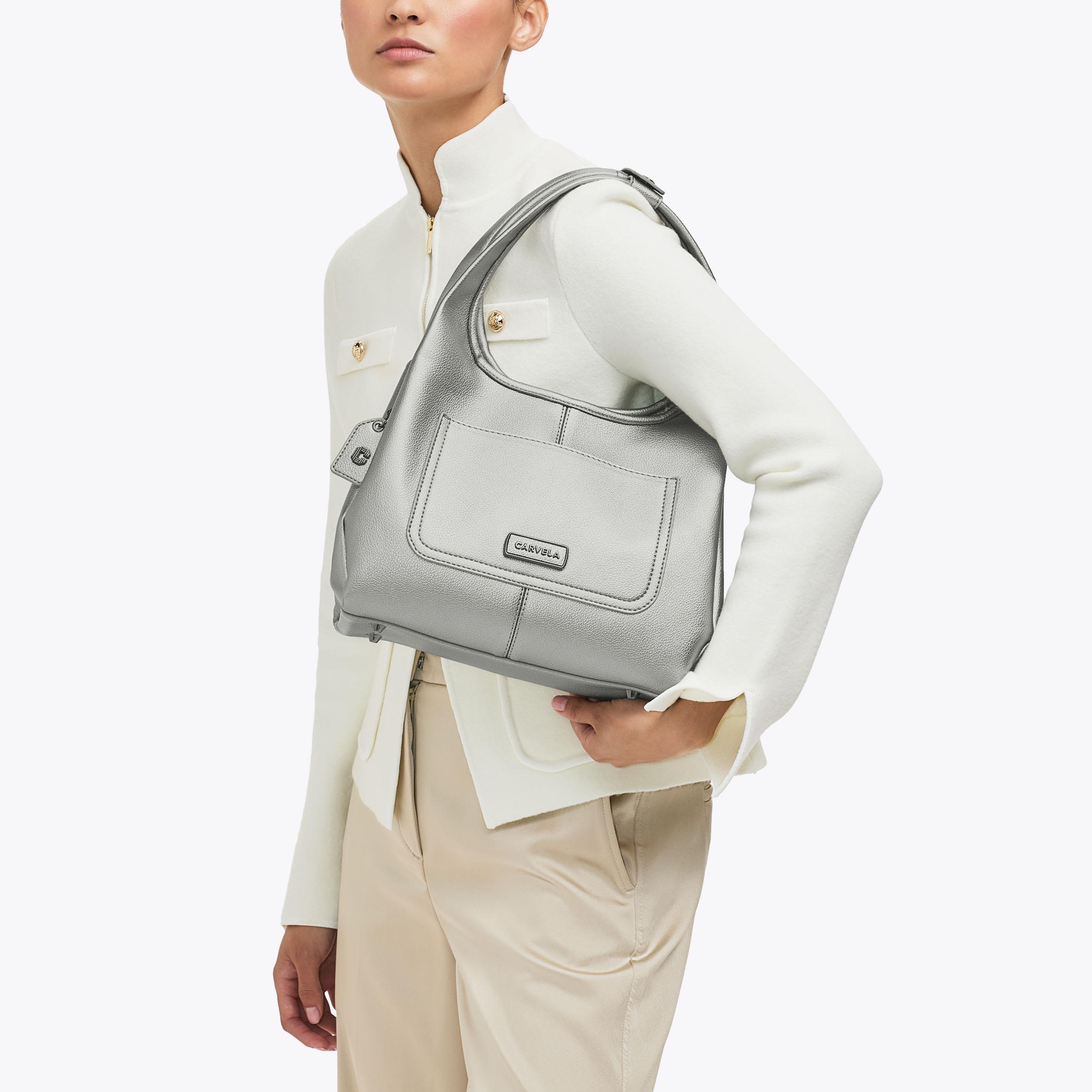 MINI MILANO Pewter Shoulder Bag by CARVELA