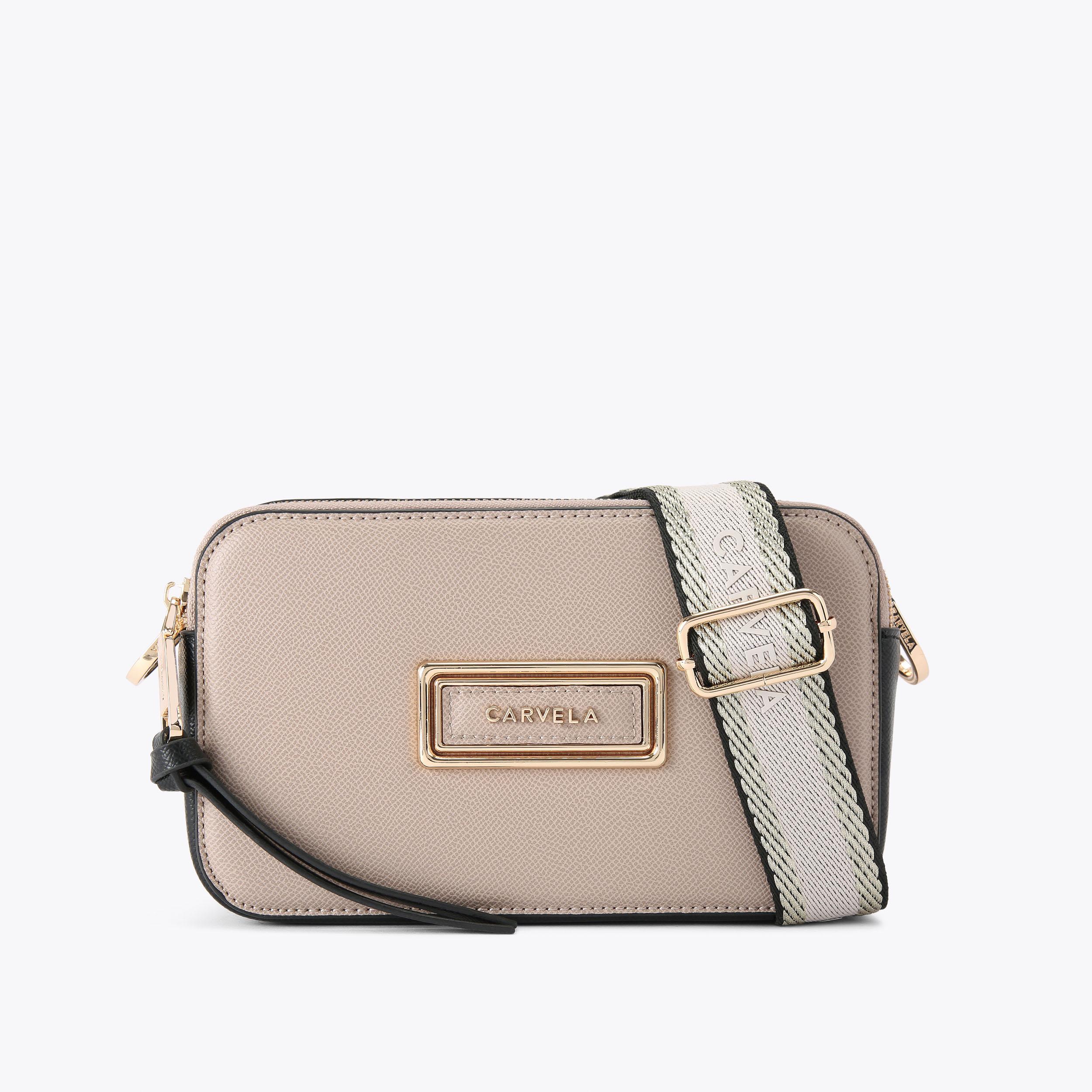ROMA RECTANGLE CAMERA Taupe Camera Bag by CARVELA