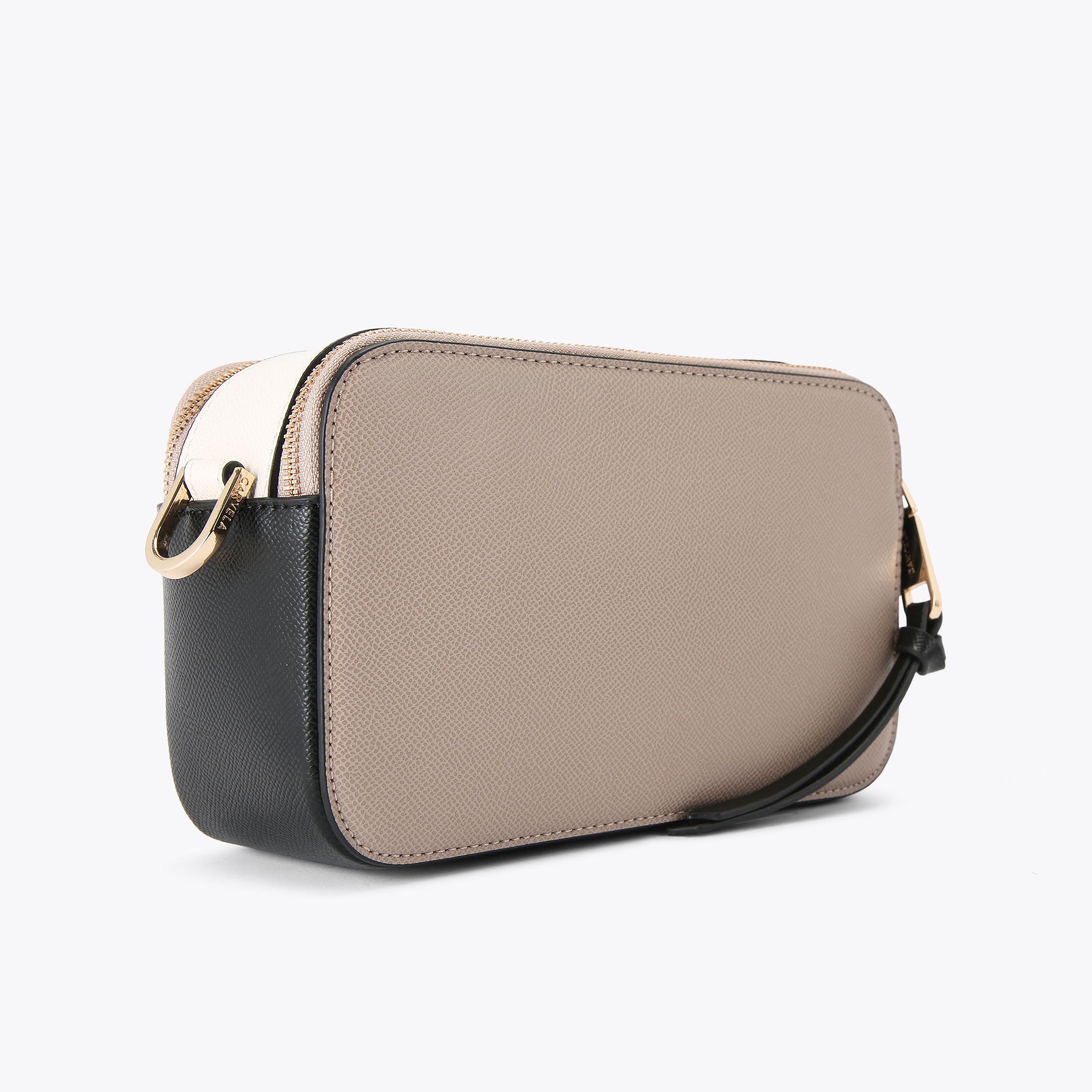 ROMA RECTANGLE CAMERA Taupe Camera Bag by CARVELA