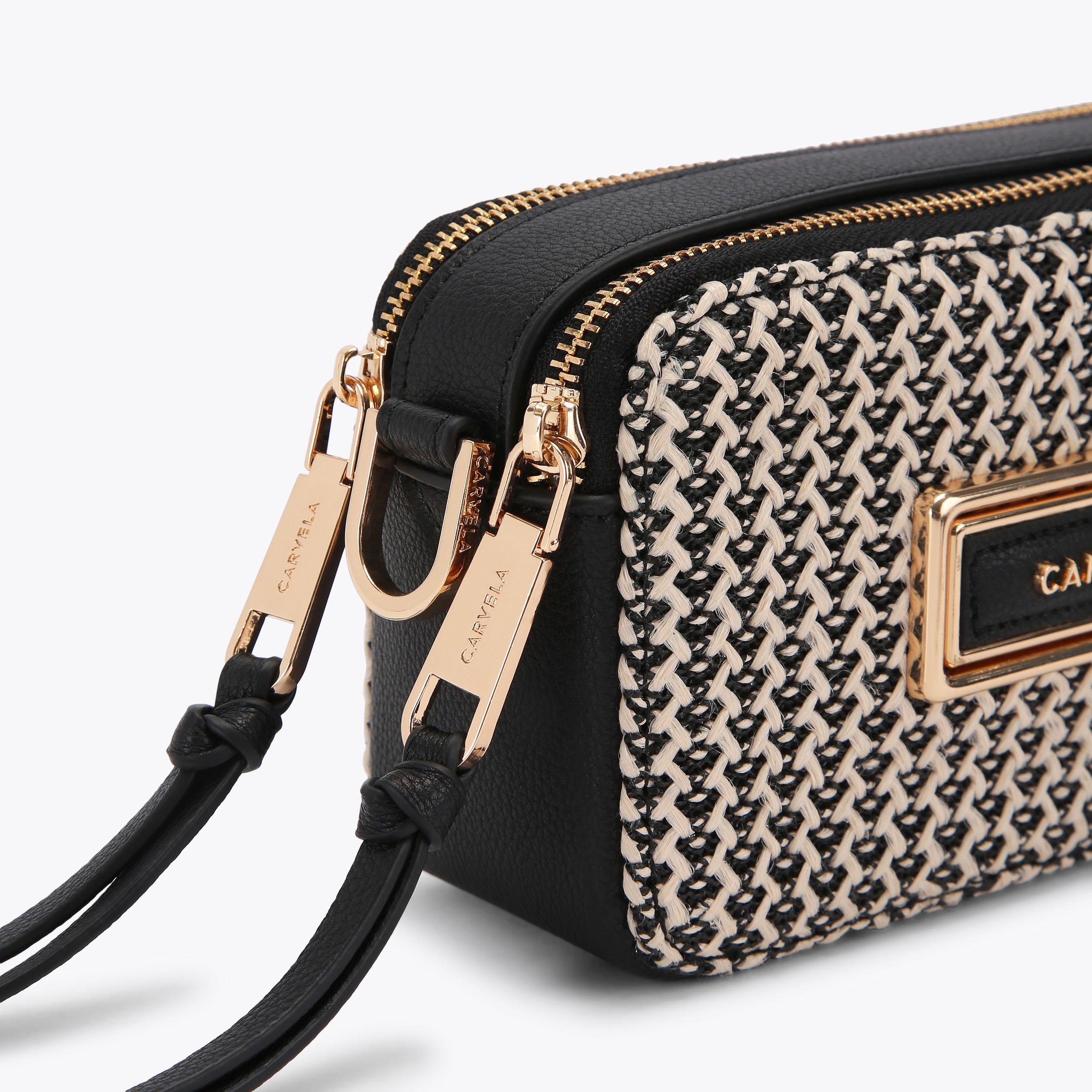 MINI ROMA RECTANGLE Chevron Woven Cross Body Bag by CARVELA