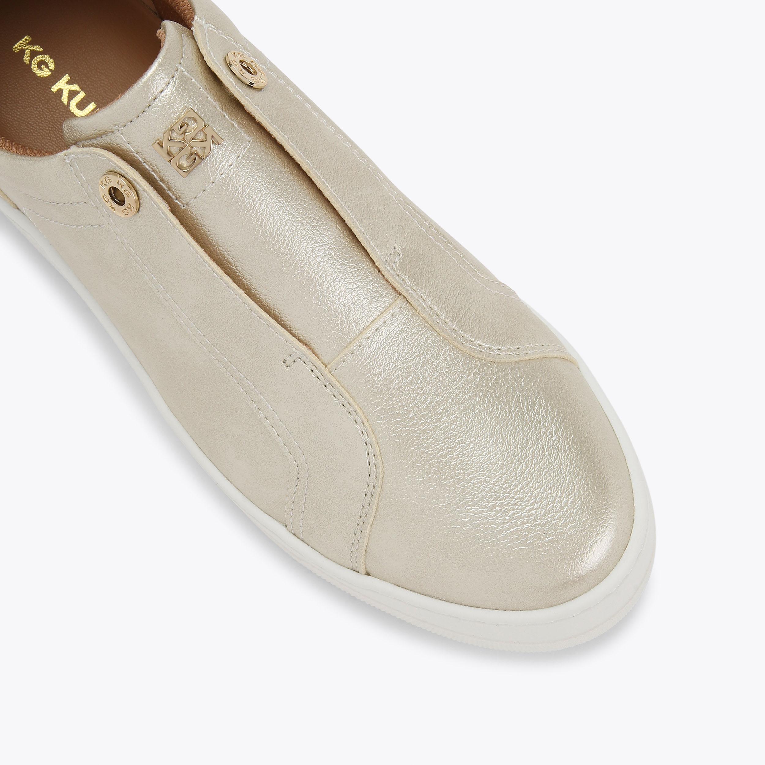 LEADER LACELESS Gold Slip On Trainer by KG KURT GEIGER