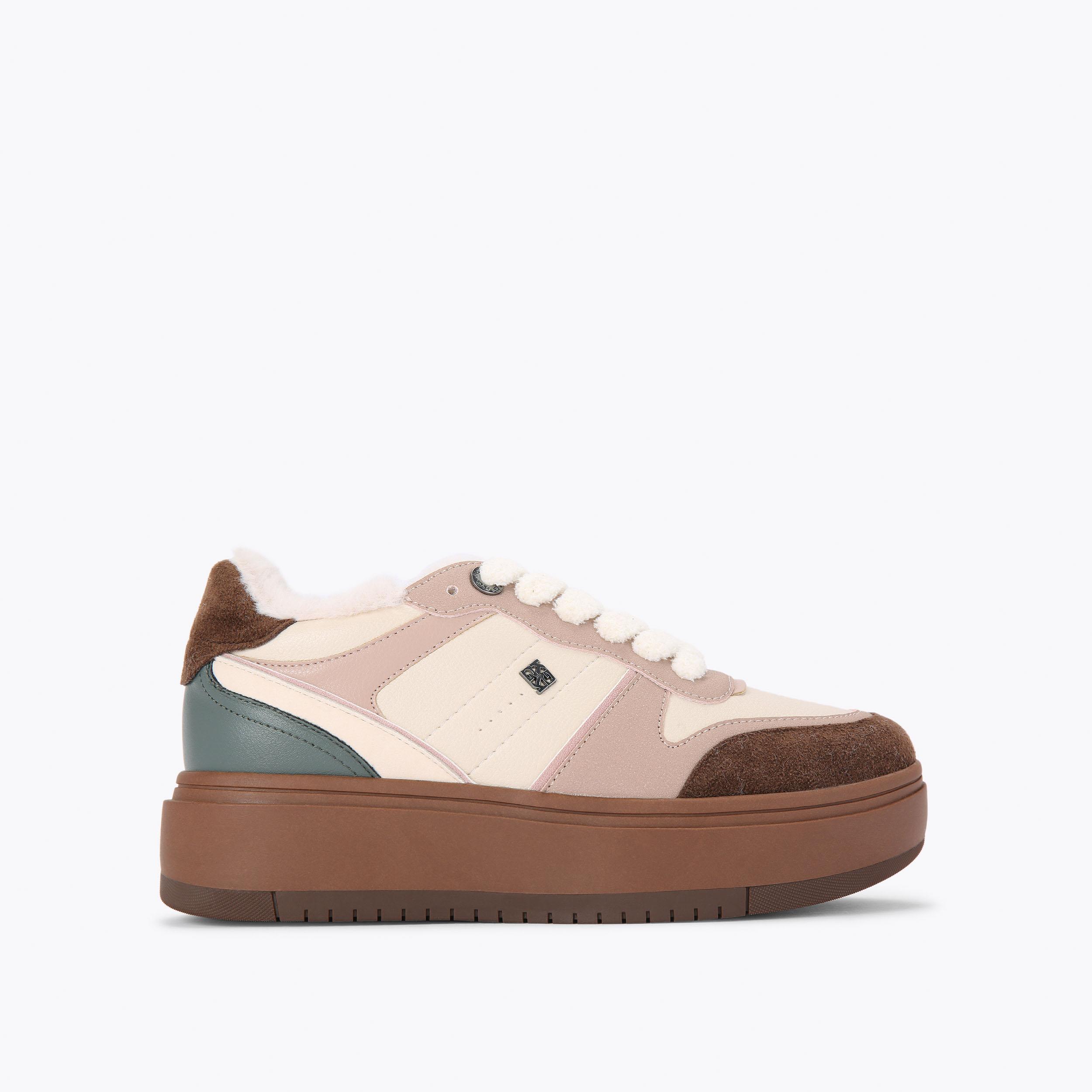 KICK SKATER Brown Fluffy Sneaker by KG KURT GEIGER