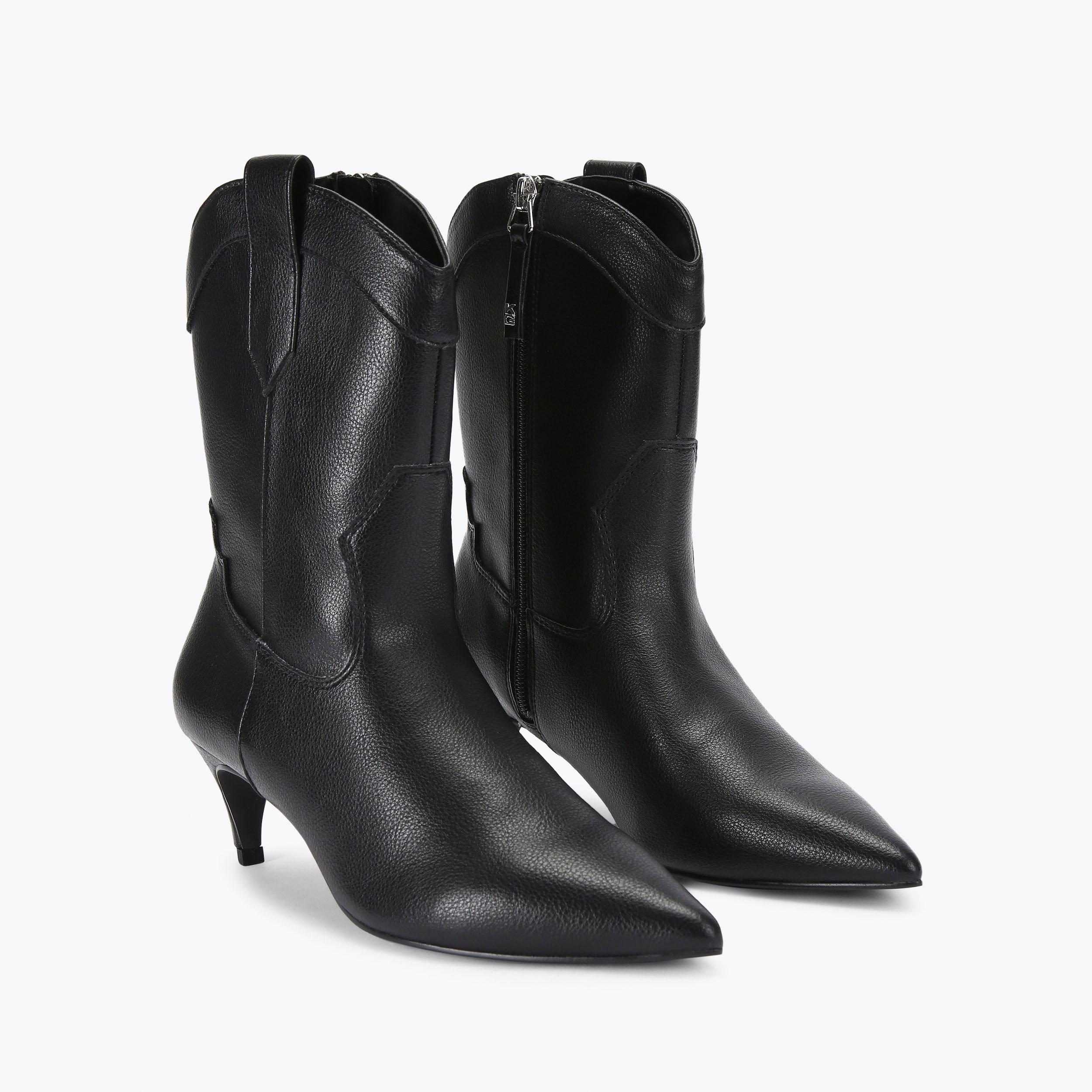 TRACE WESTERN Black Western Ankle Boot by KG KURT GEIGER