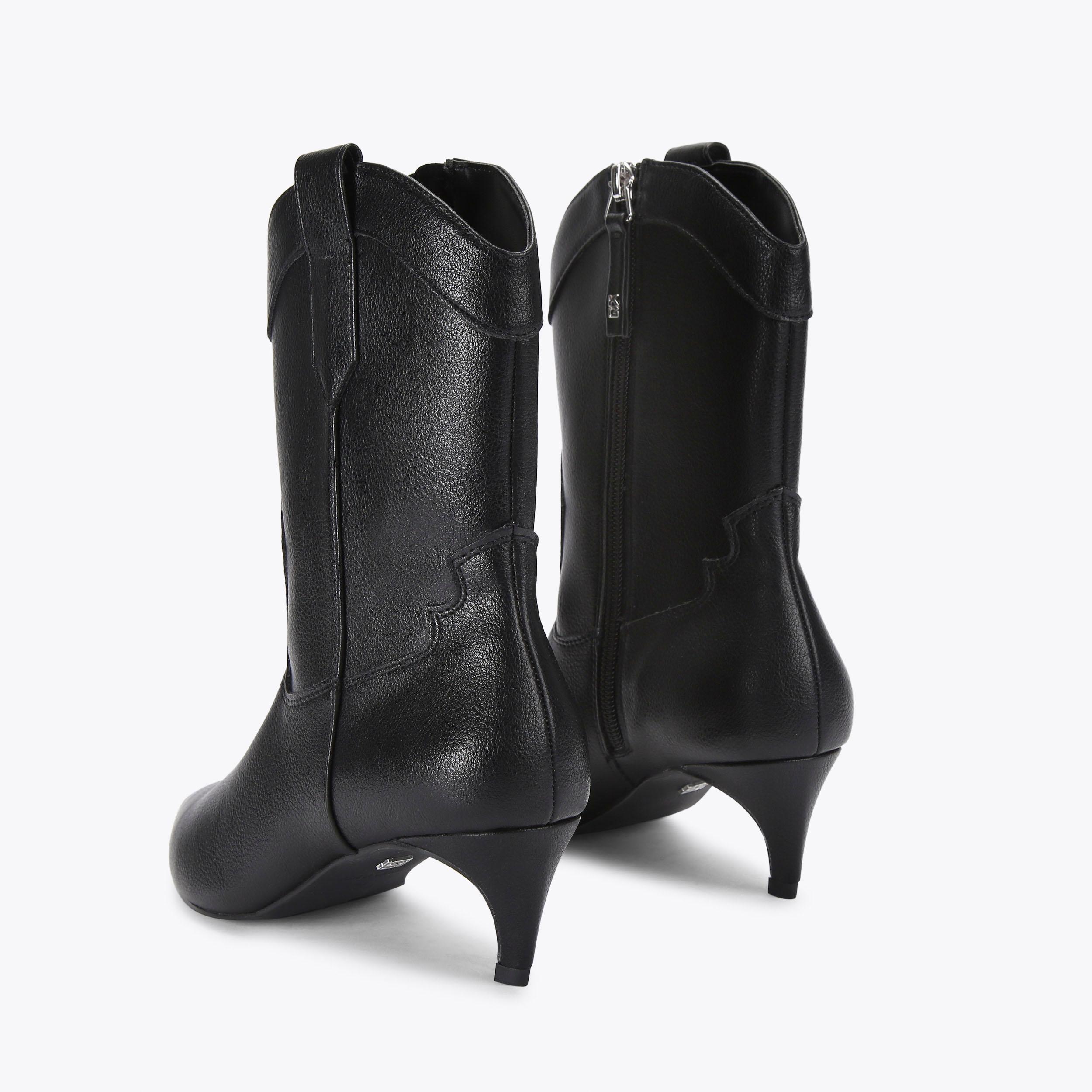 TRACE WESTERN Black Western Ankle Boot by KG KURT GEIGER