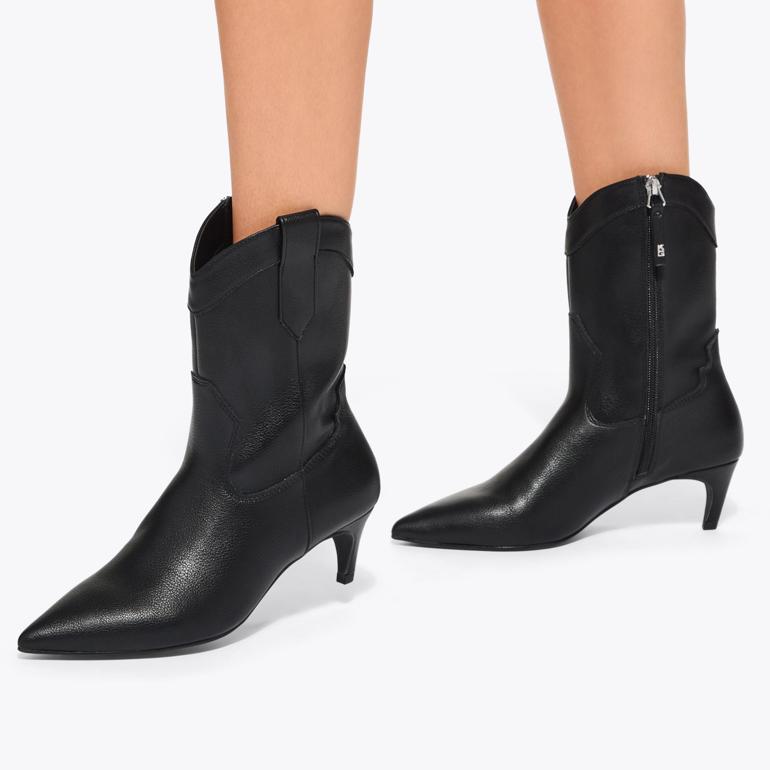 TRACE WESTERN Black Western Ankle Boot by KG KURT GEIGER