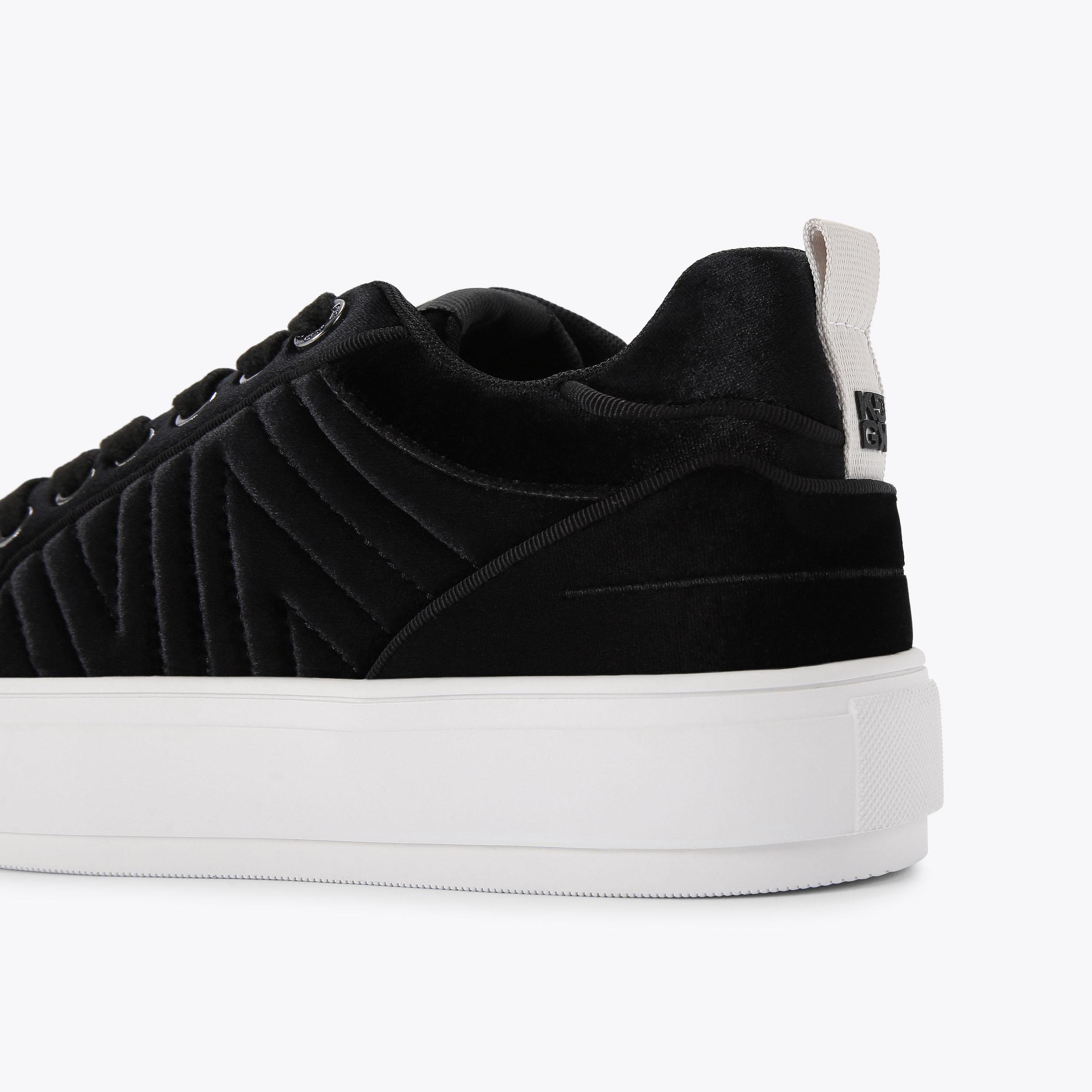 KINGLY Black Velvet Lace Sneakers by KG KURT GEIGER