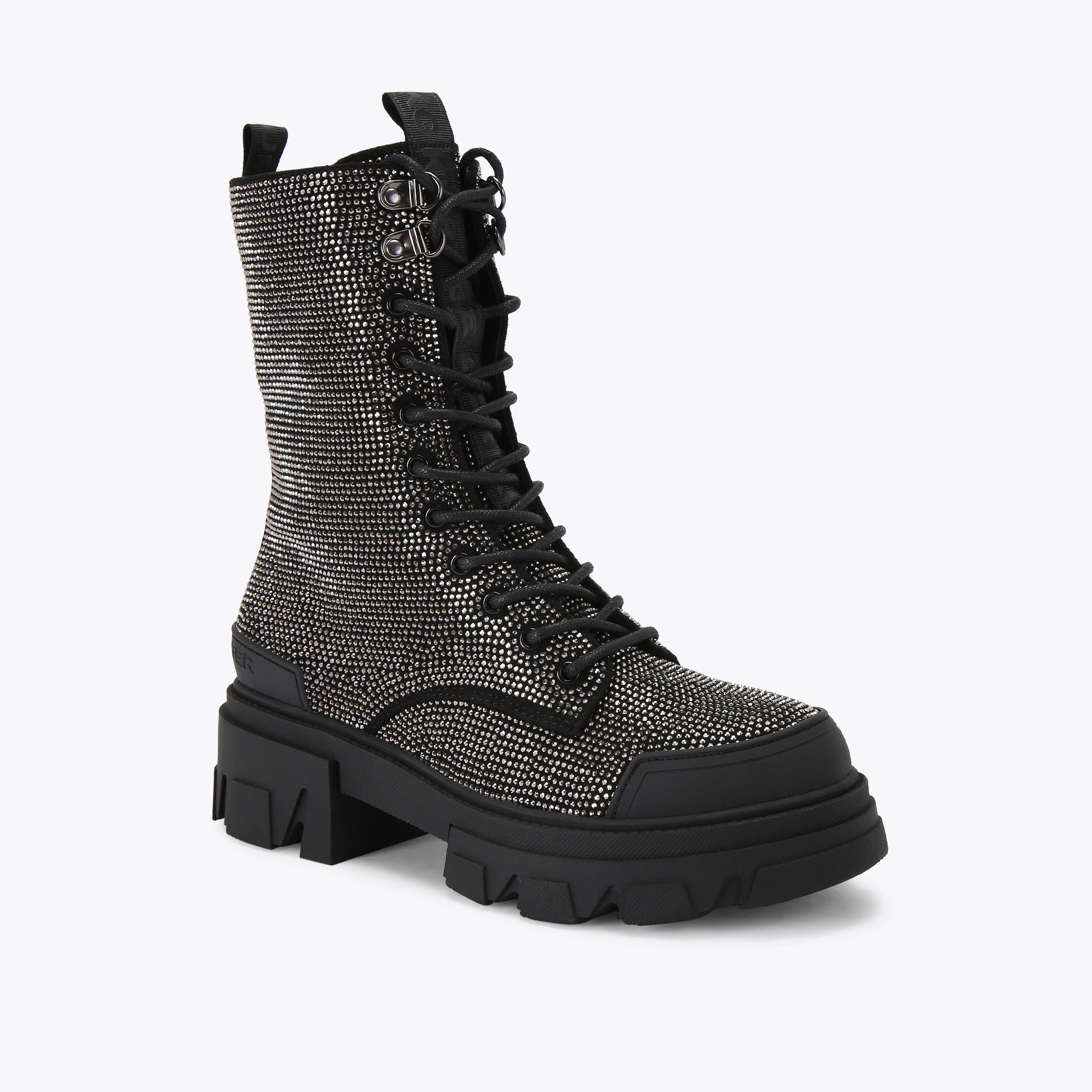 TREKKER GEM Silver Crystal Ankle Boot by KG KURT GEIGER