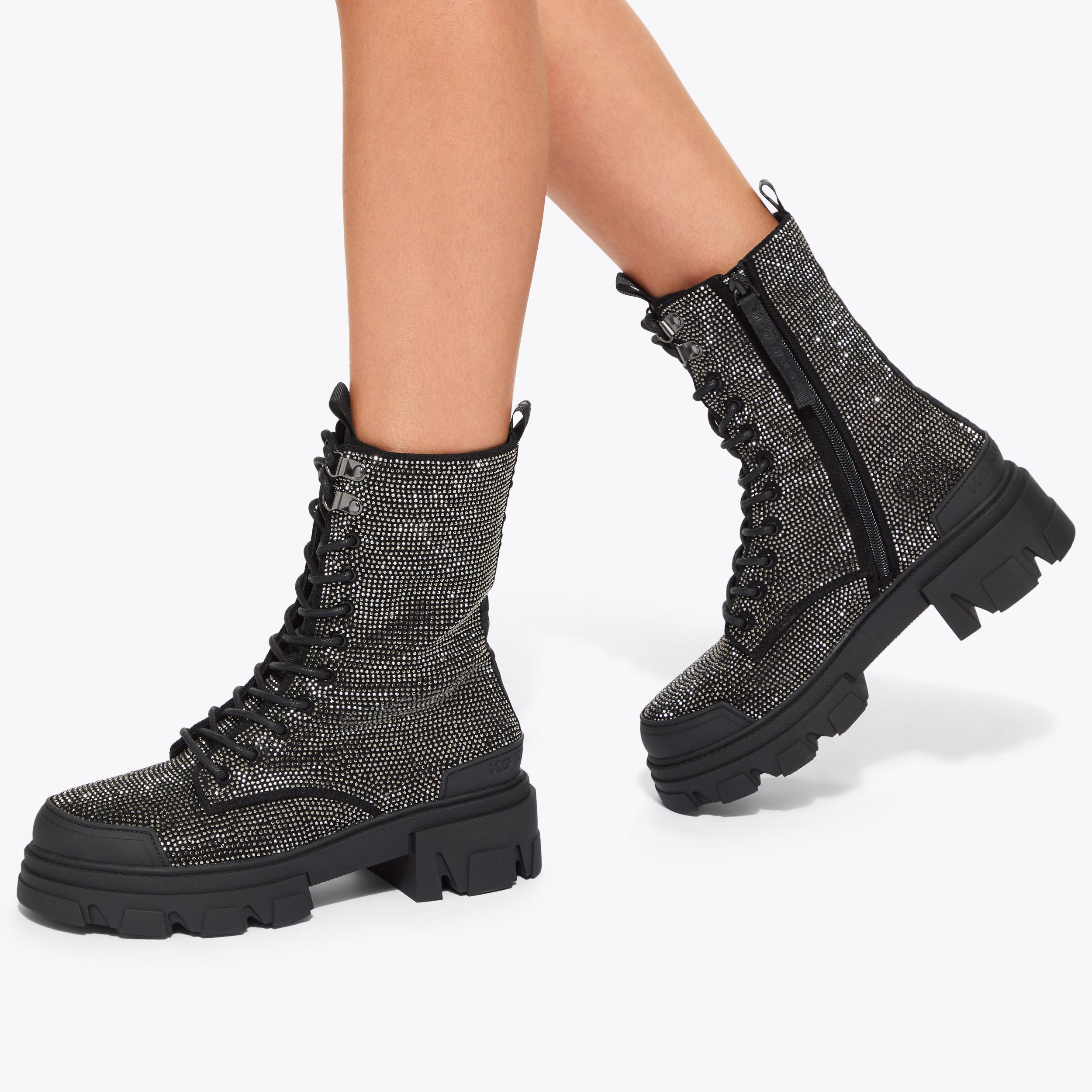 TREKKER GEM Silver Crystal Ankle Boot by KG KURT GEIGER