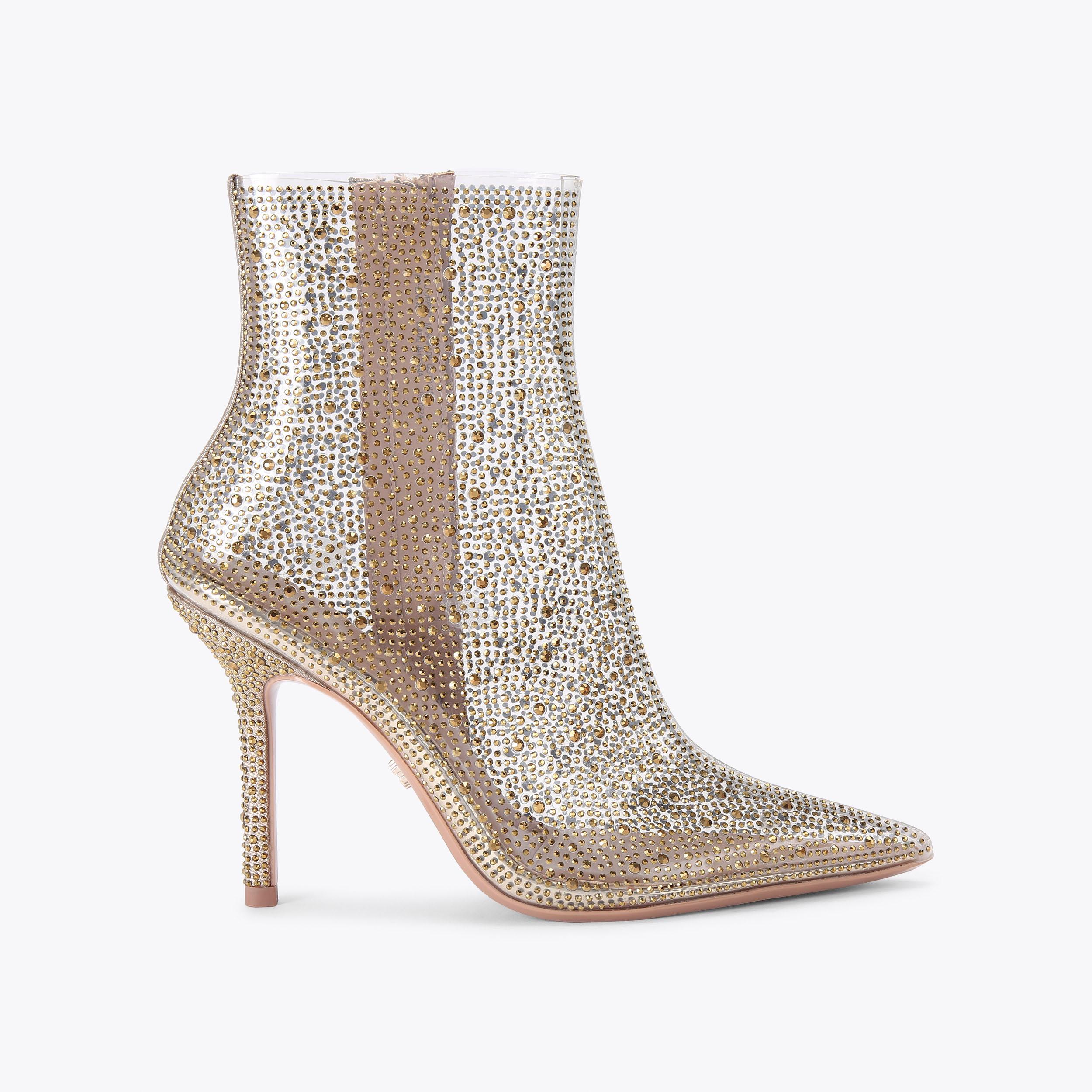 LOVEBIRD VINYL ANKLE Clear Crystal Ankle Boot by CARVELA