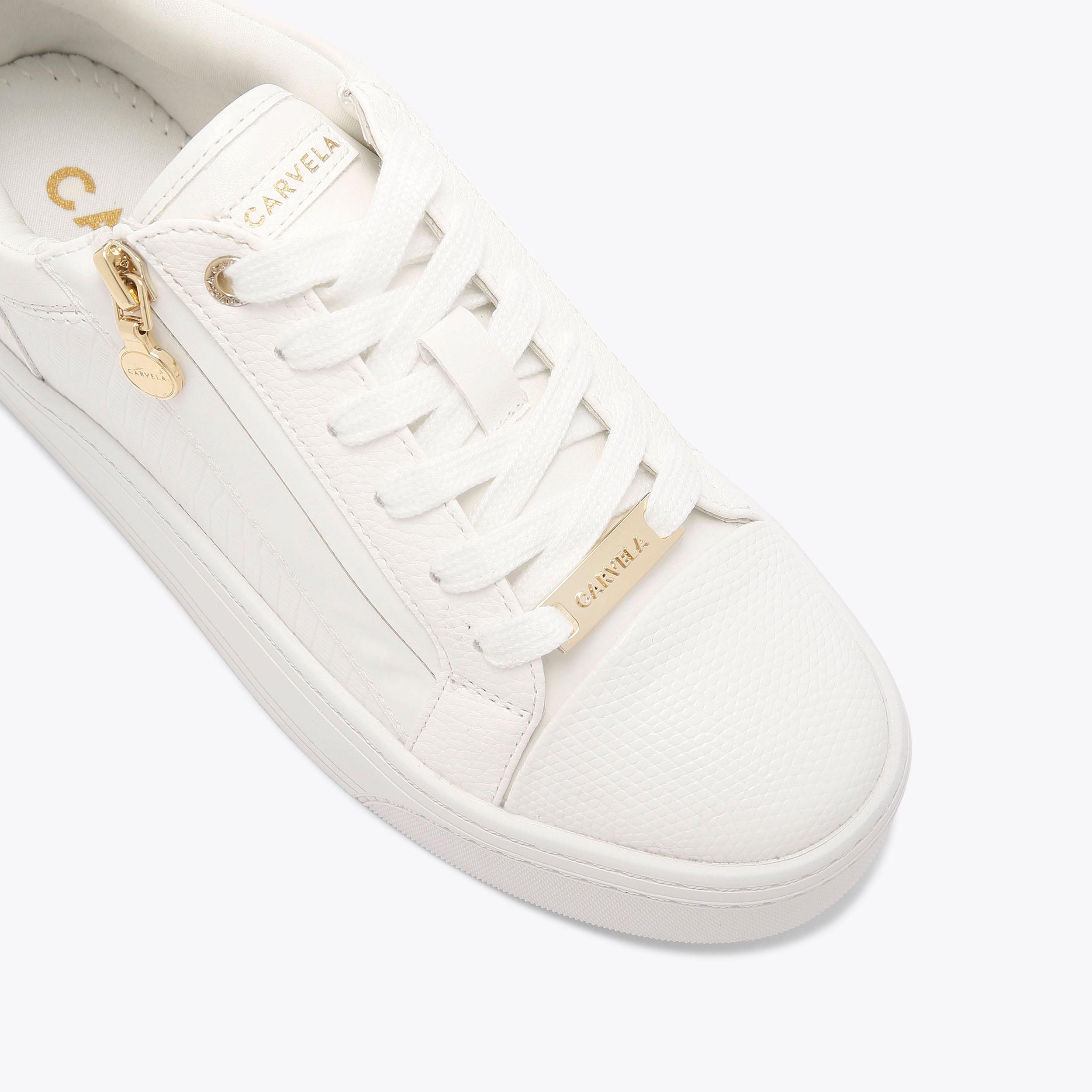 STATEMENT ZIP White Lizard Trainer by CARVELA