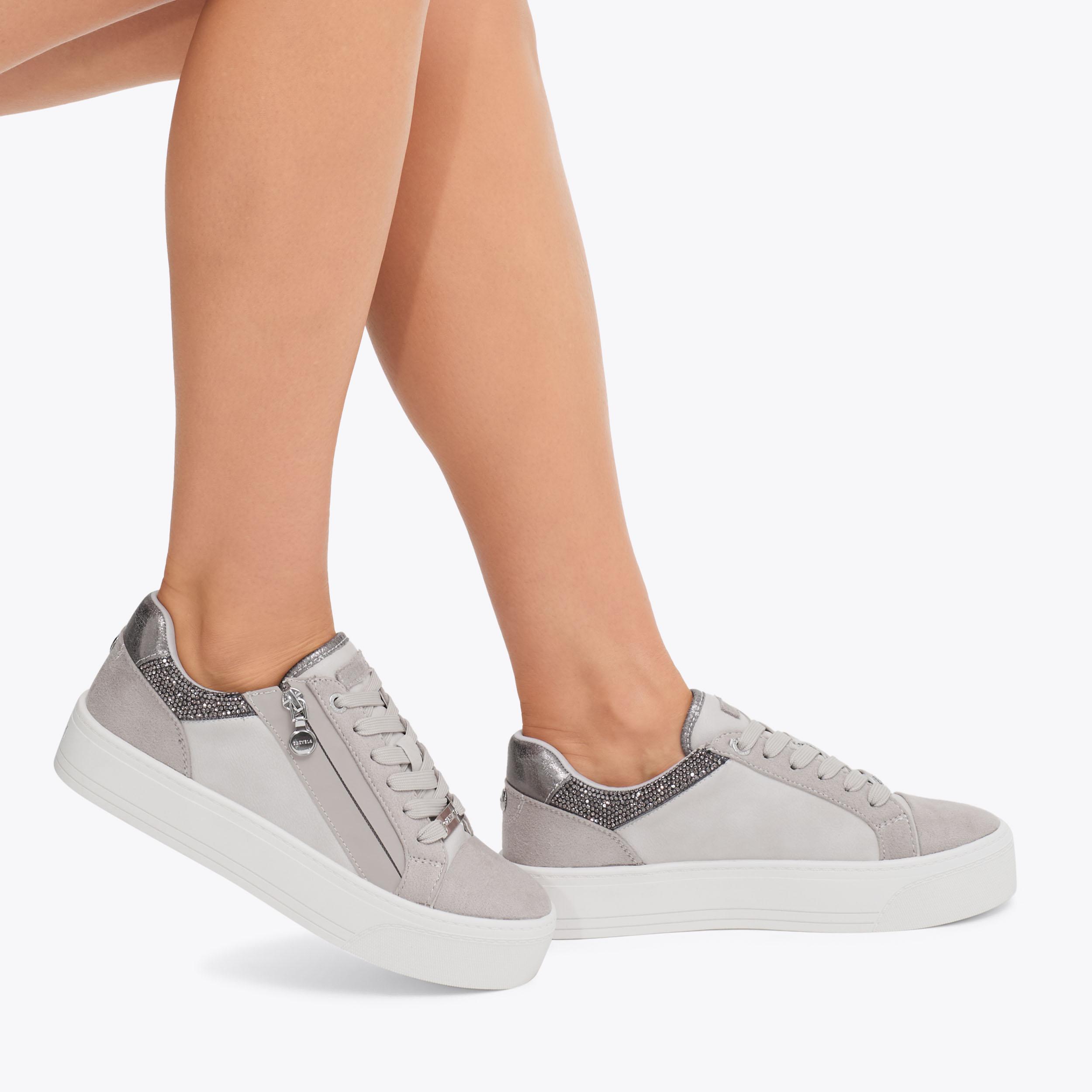 STATEMENT ZIP Grey Zip Up Trainer by CARVELA