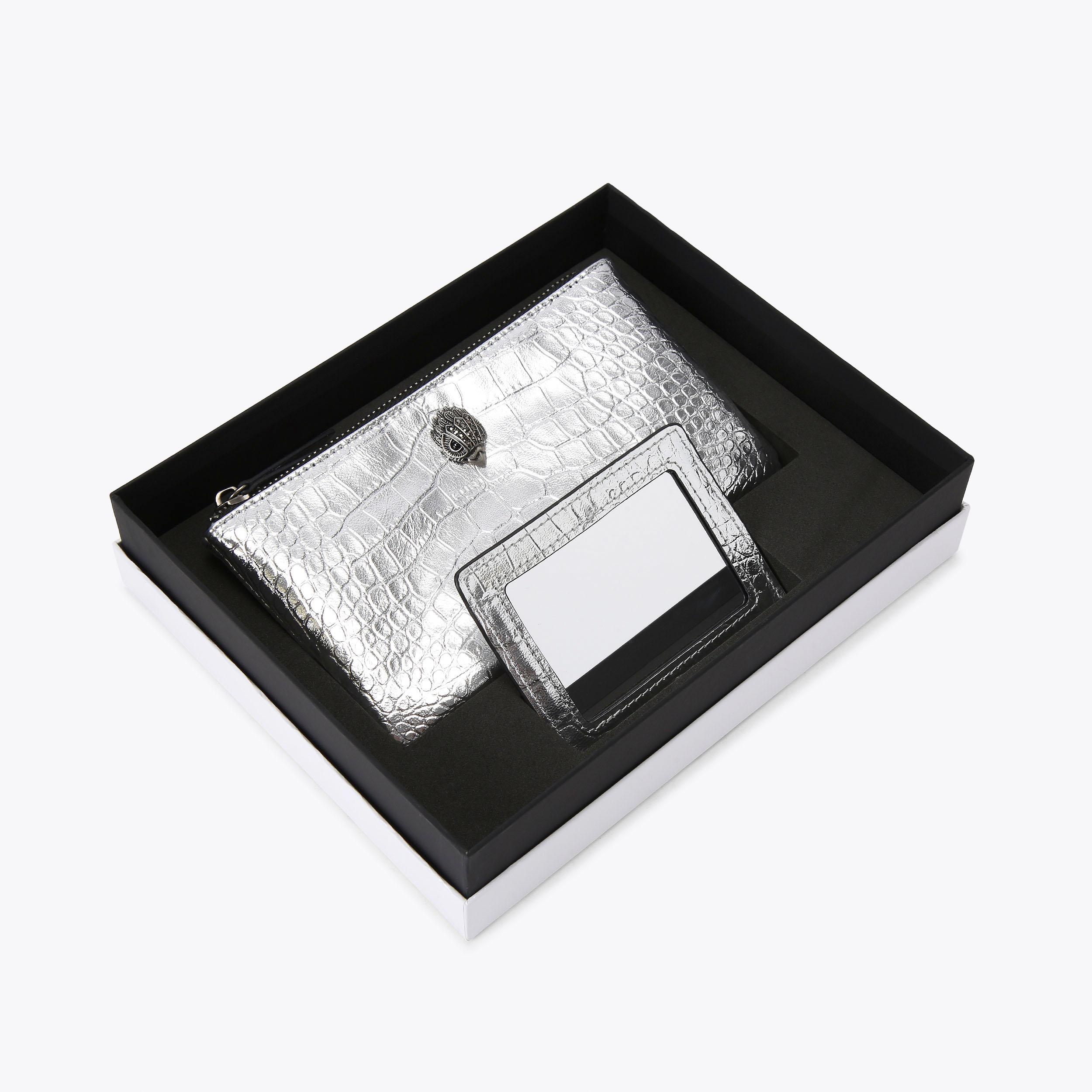 POUCH GIFT SET Silver Pouch Gift Set by KURT GEIGER LONDON