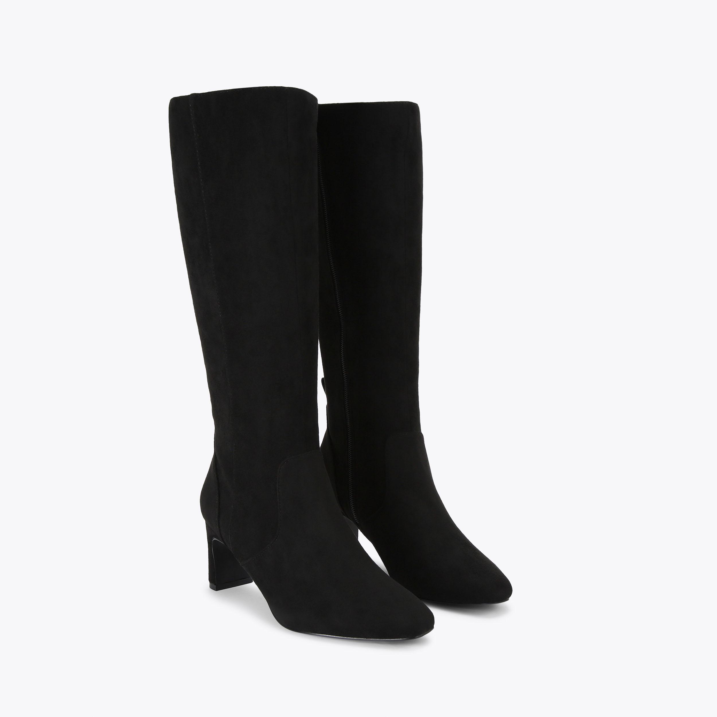 TYLER HIGH LEG Black Microsuede Knee High Boot by KG KURT GEIGER
