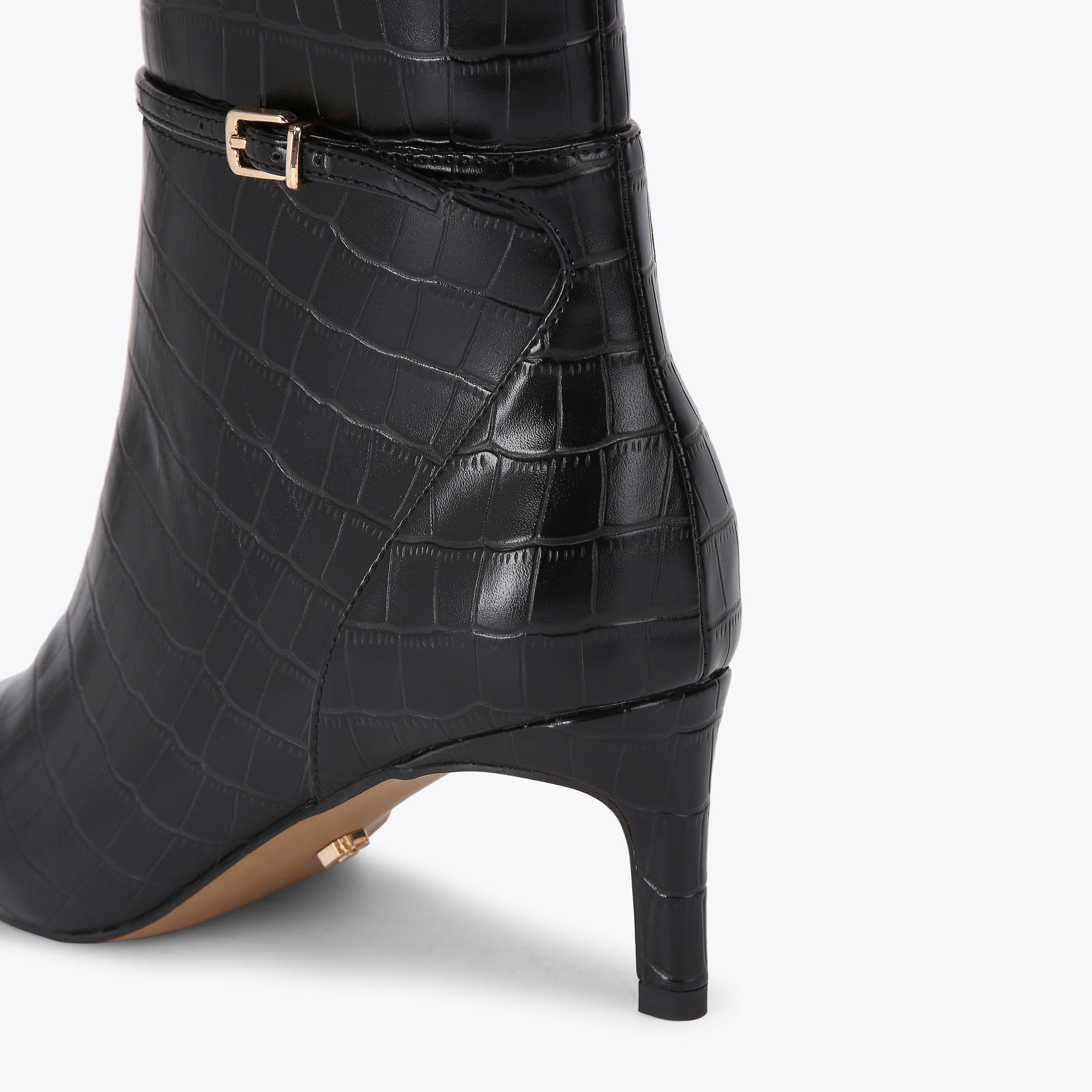 IMPRESS ANKLE Black Croc Ankle Boot by CARVELA