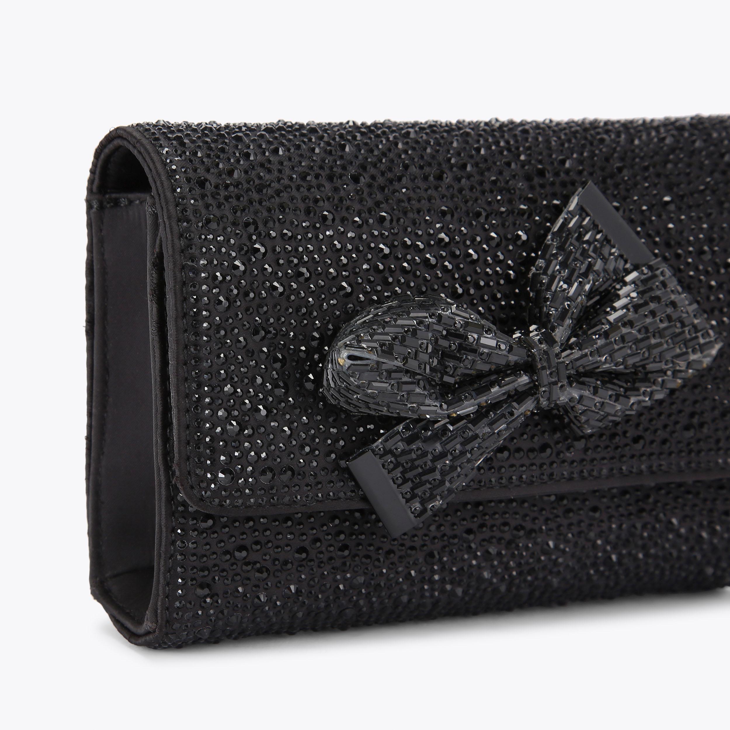 REGAL BOW SHOULDER Black Crystal Regal Bow Shoulder by CARVELA