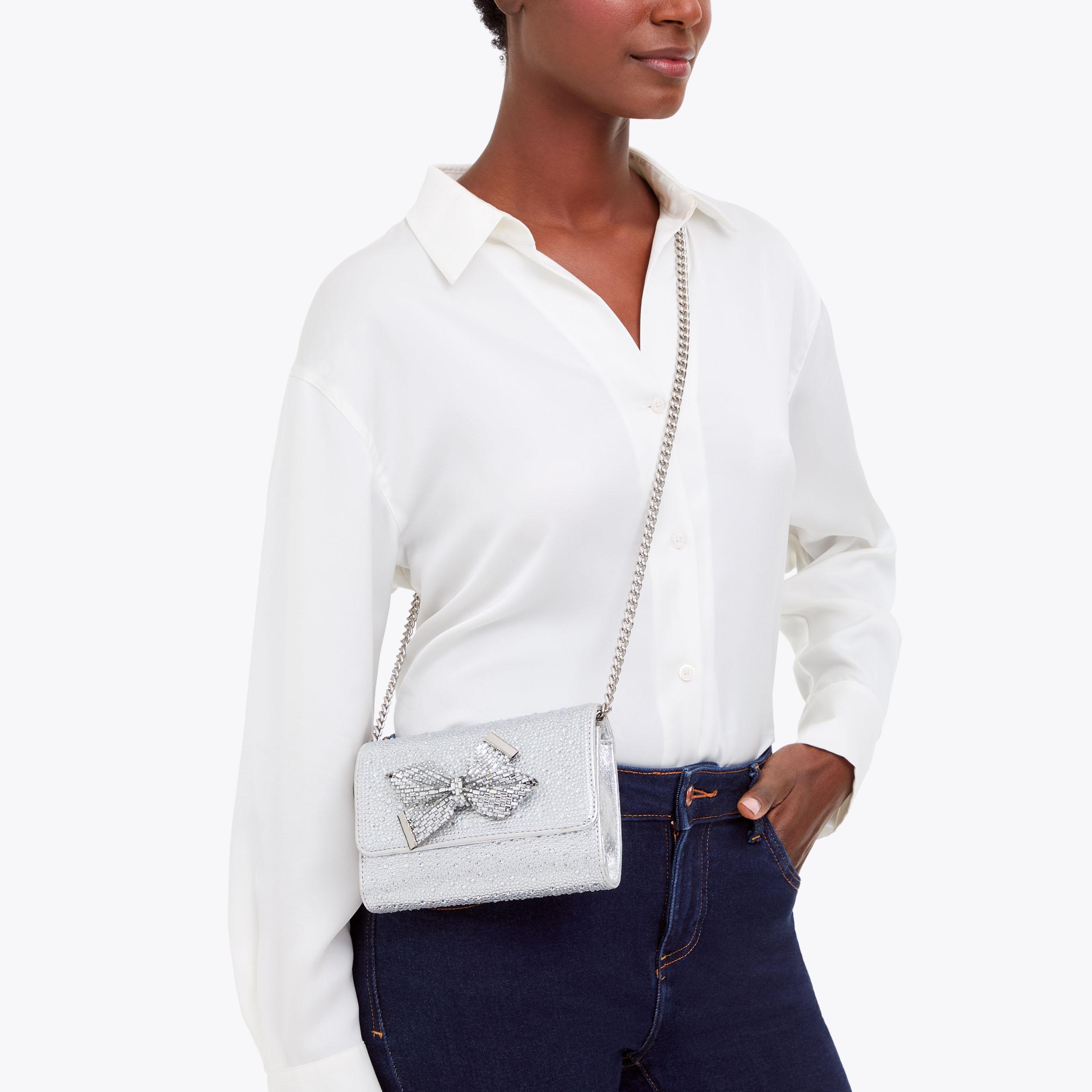 REGAL BOW SHOULDER Silver Bow Shoulder Bag by CARVELA