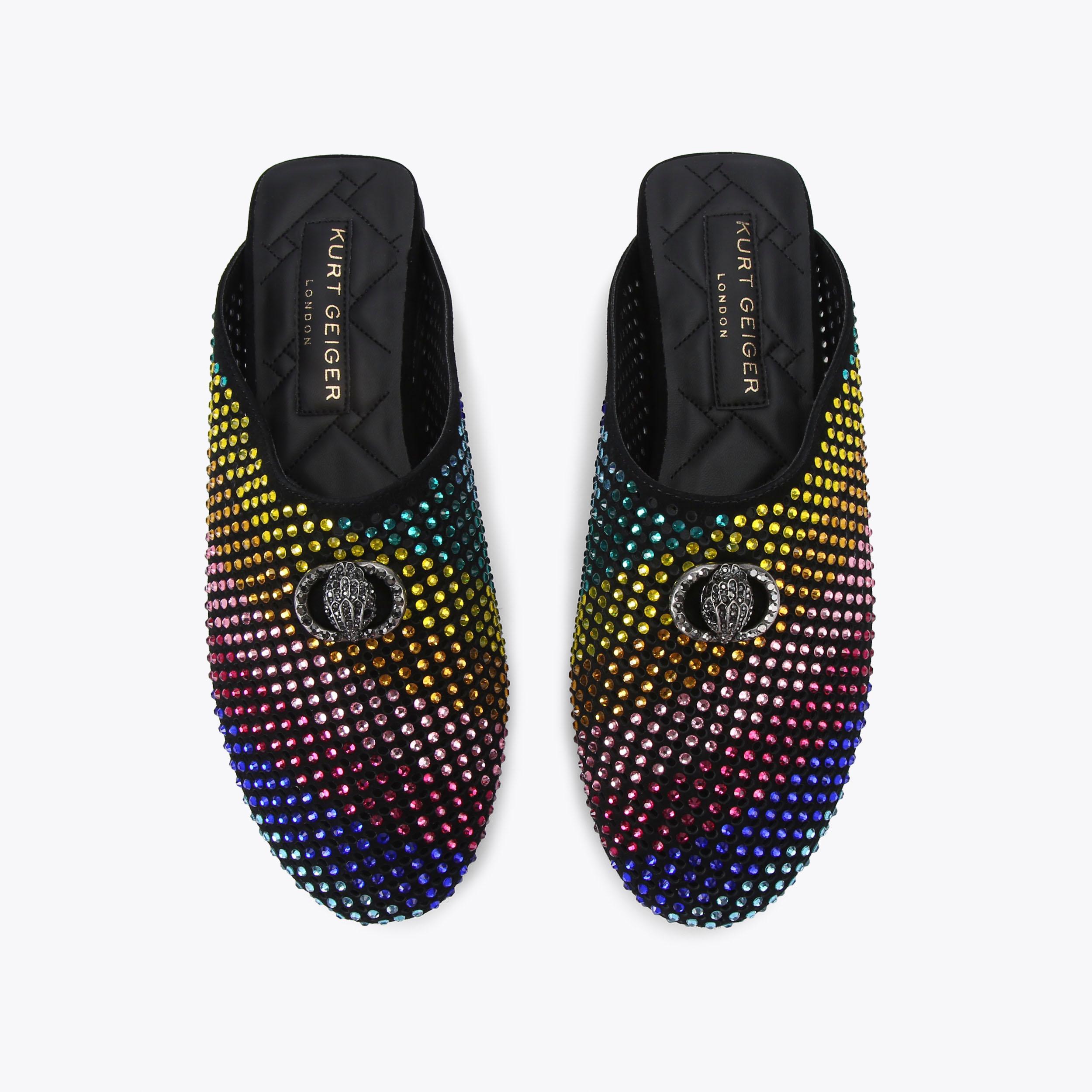 CHELSEA SLIDER Rainbow Crystal Slides by KURT GEIGER LONDON