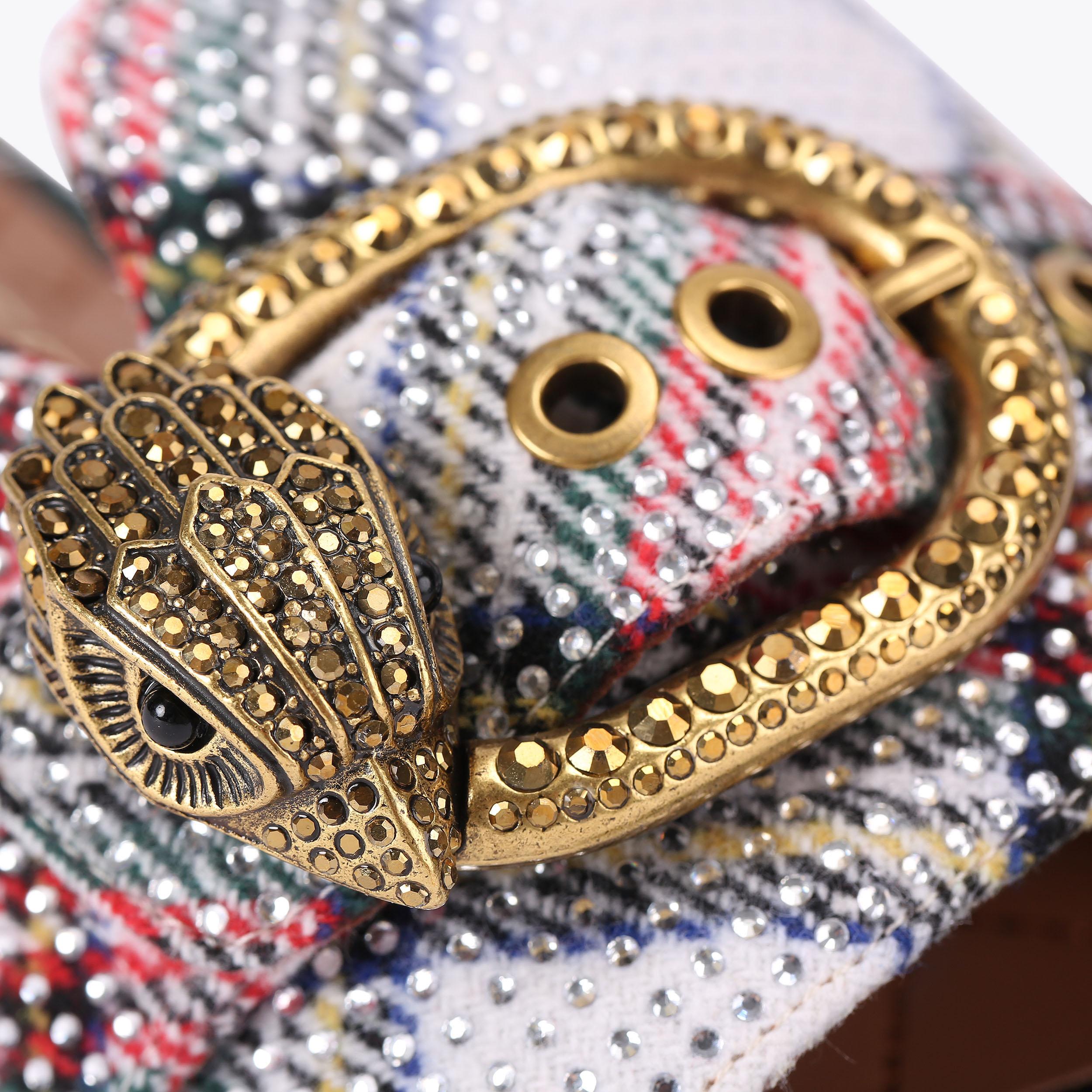 MAYFAIR FLAT SANDAL Tartan Slide On Sandal by KURT GEIGER LONDON