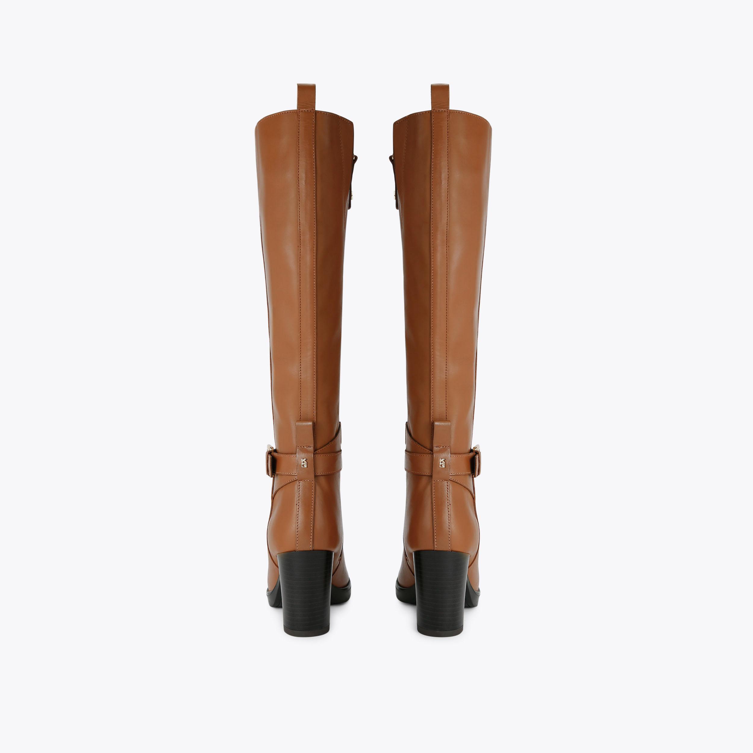 SAGE HIGH LEG Tan Leather Knee High Boot by KG KURT GEIGER