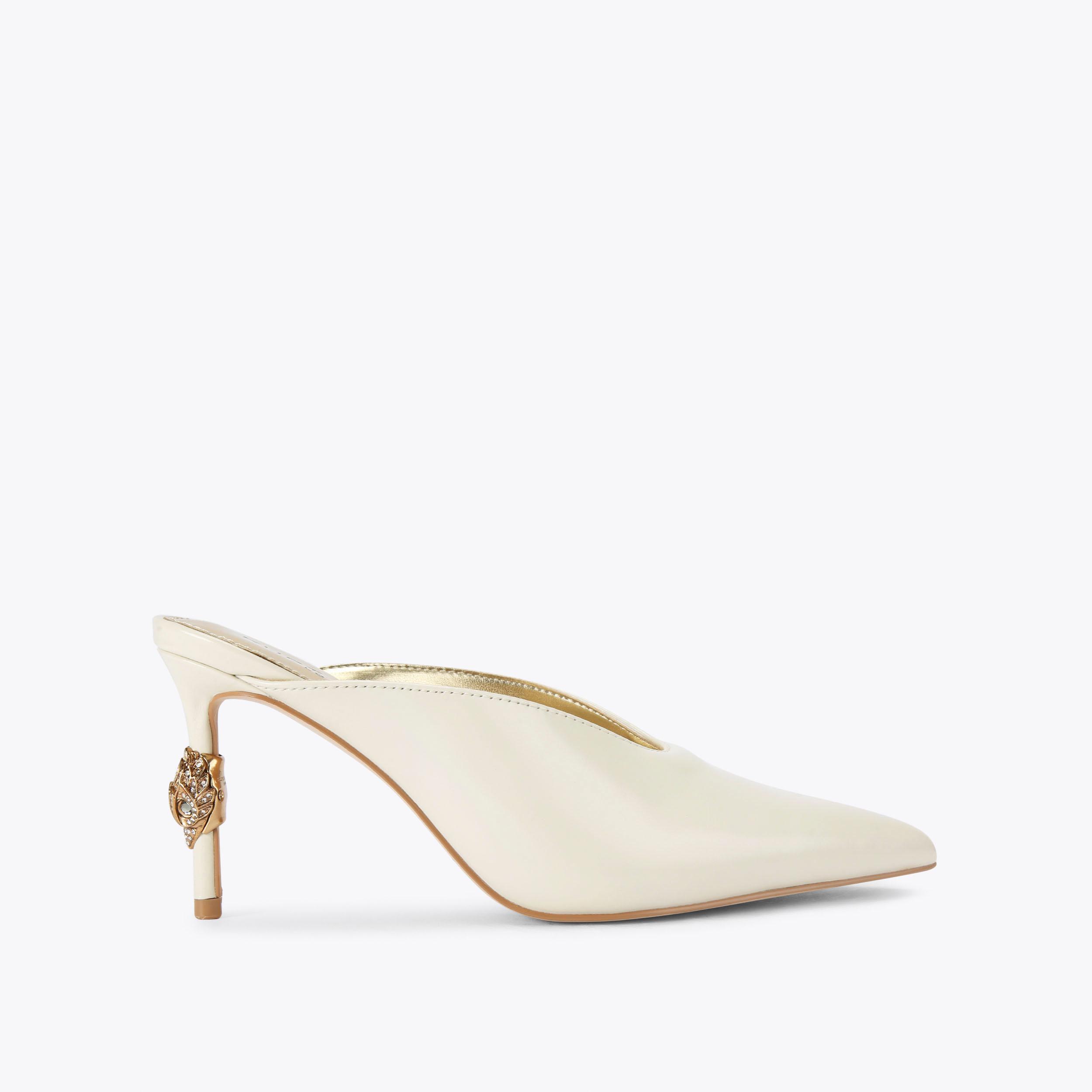 EAGLE HIGH CLOSED MULE Bone Leather Mule Heel by KURT GEIGER LONDON