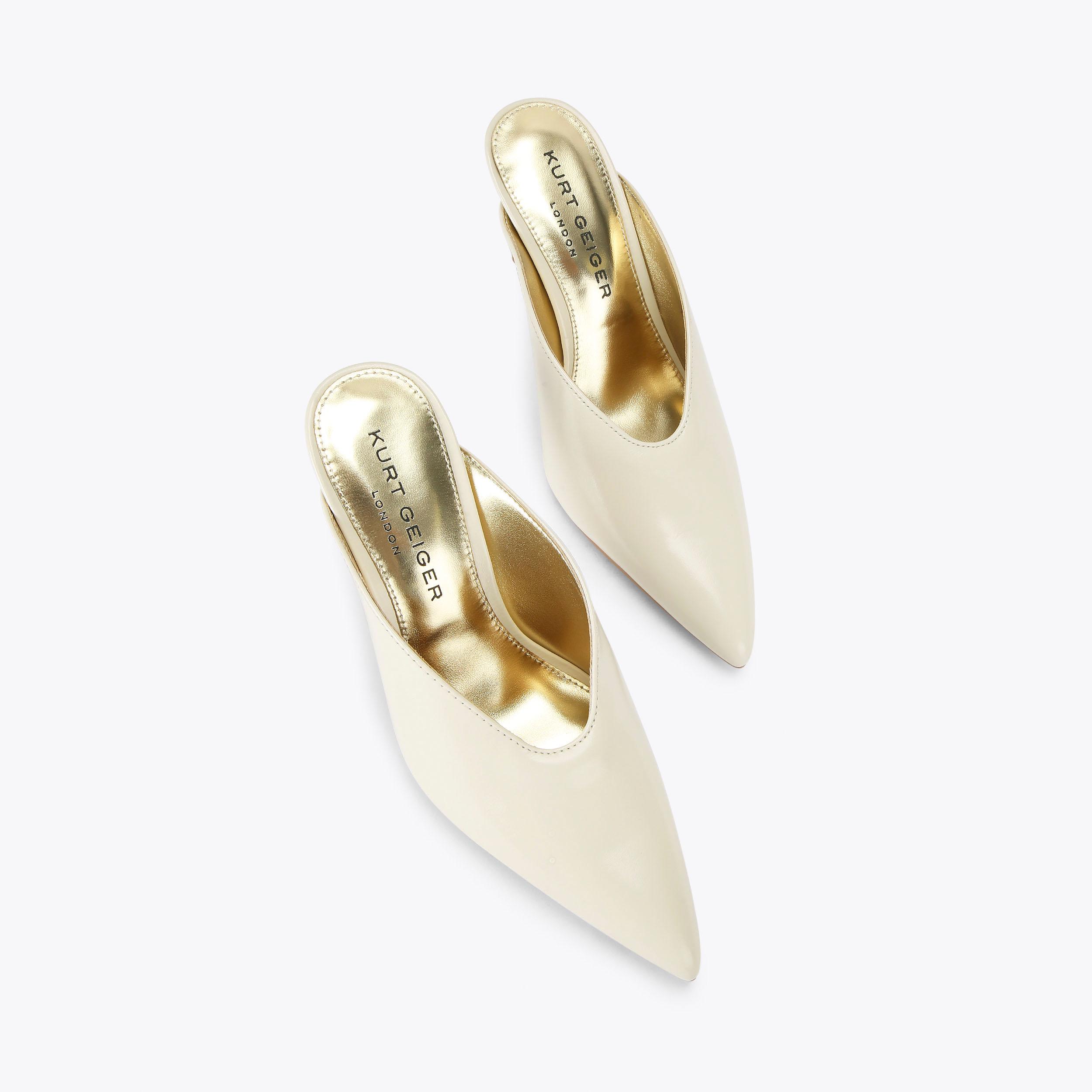 EAGLE HIGH CLOSED MULE Bone Leather Mule Heel by KURT GEIGER LONDON