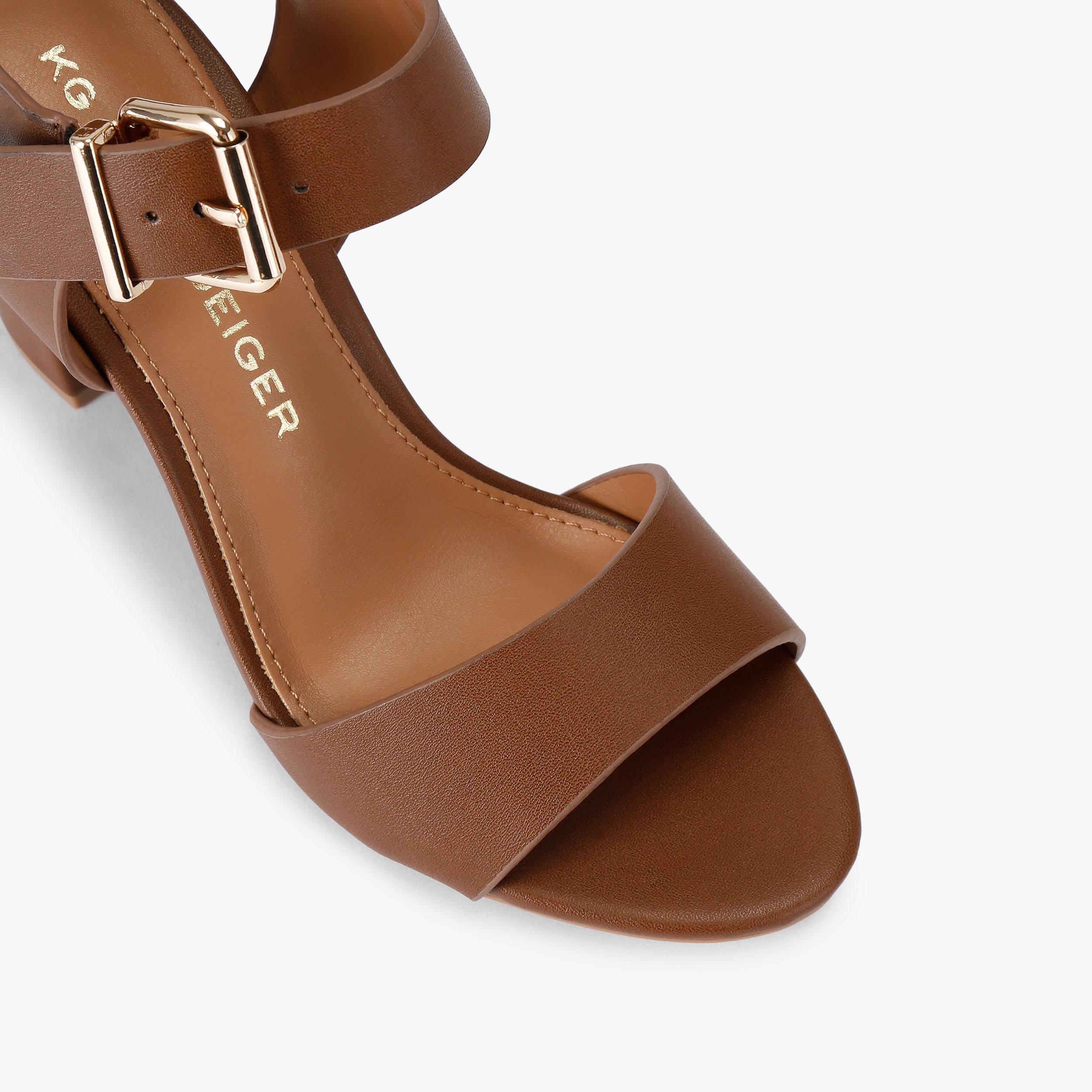 SUTTON2 Tan Block Heel Shoe by KG Kurt Geiger