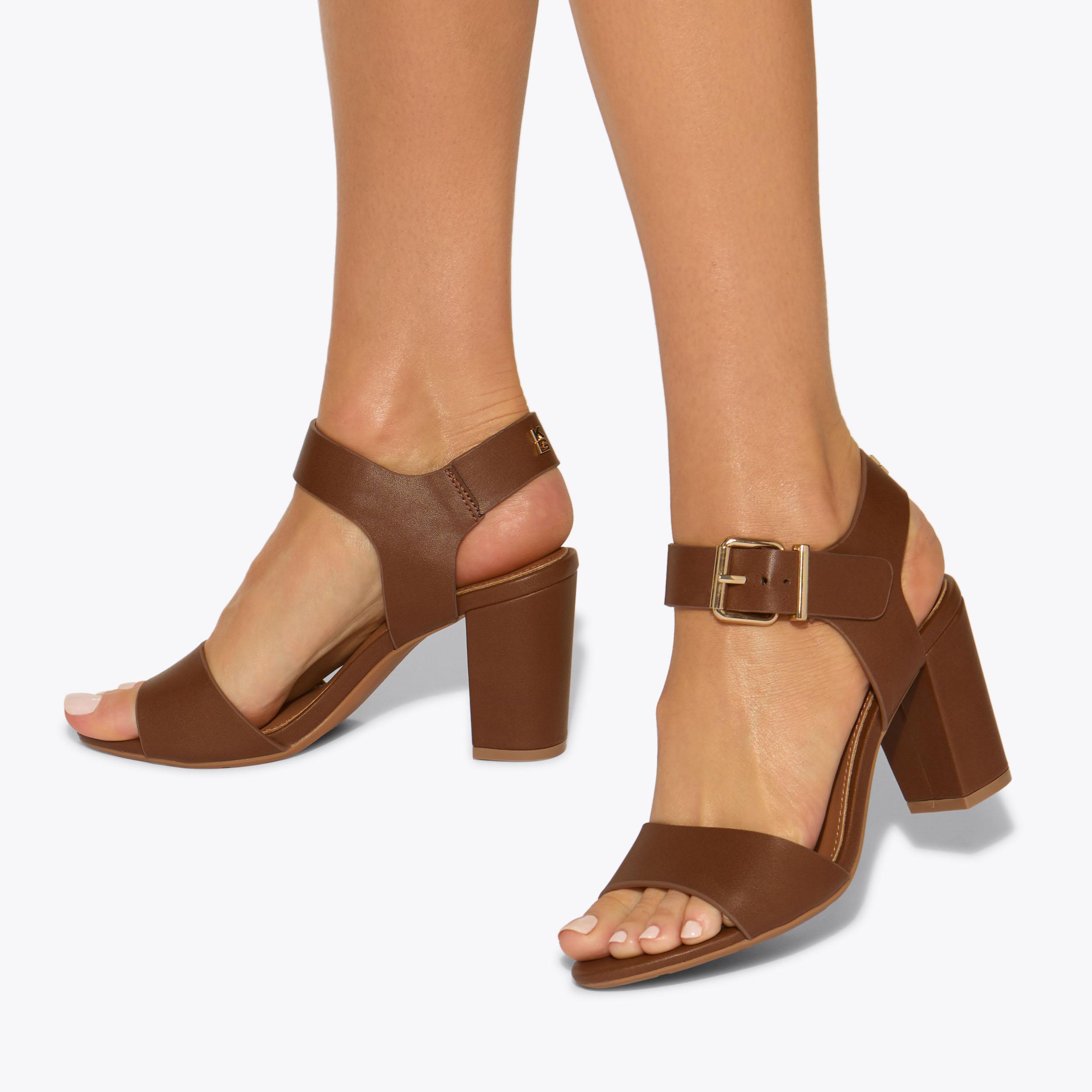 SUTTON2 Tan Block Heel Shoe by KG Kurt Geiger