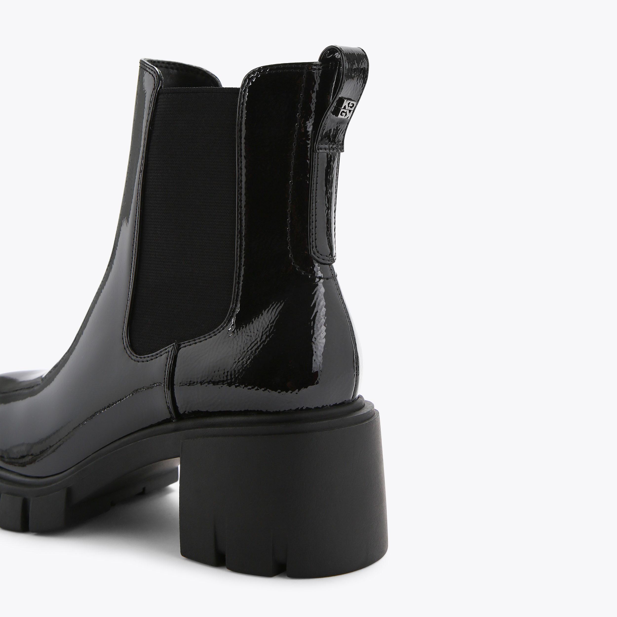 TRUE Black Patent Heel Ankle Boot by KG KURT GEIGER