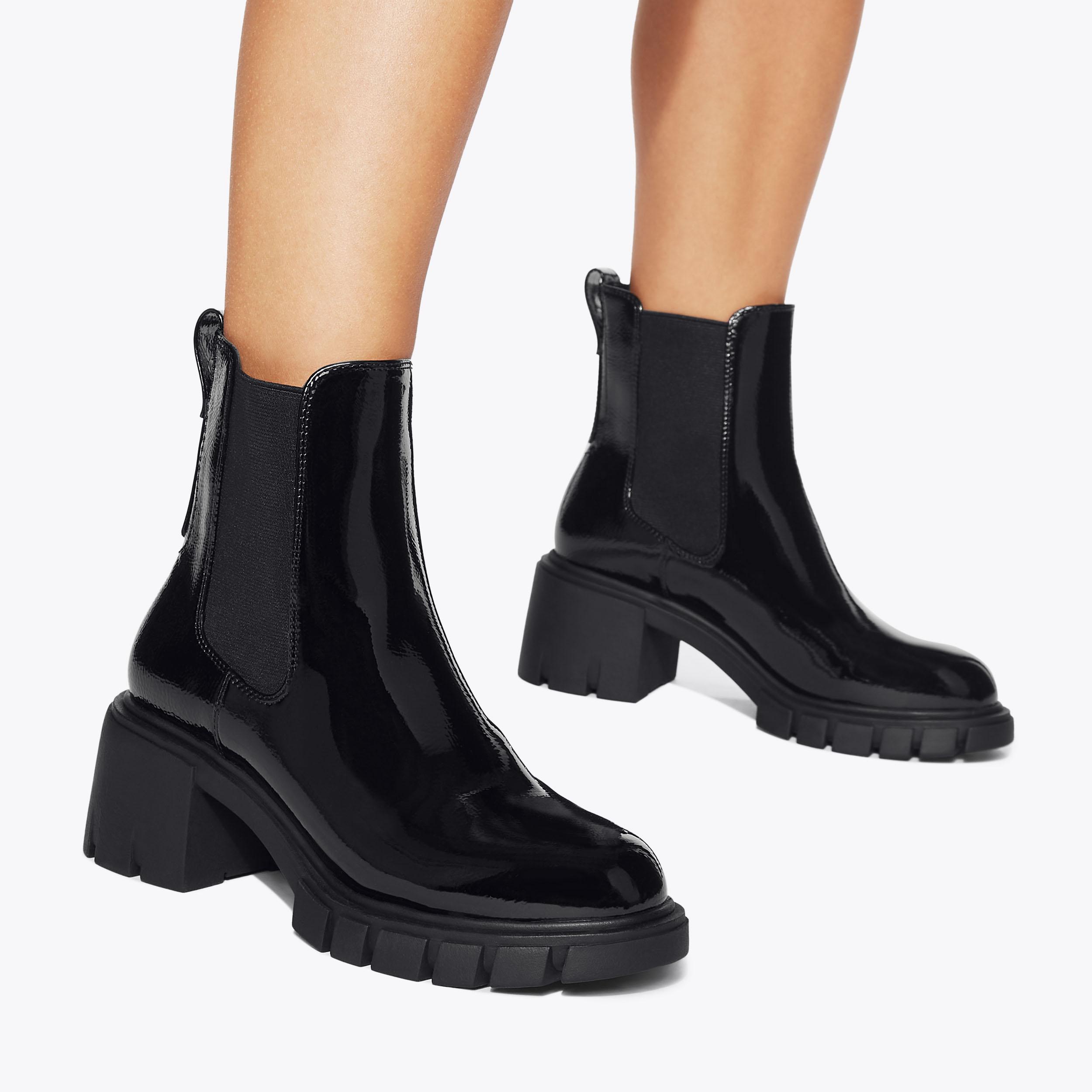 TRUE Black Patent Heel Ankle Boot by KG KURT GEIGER