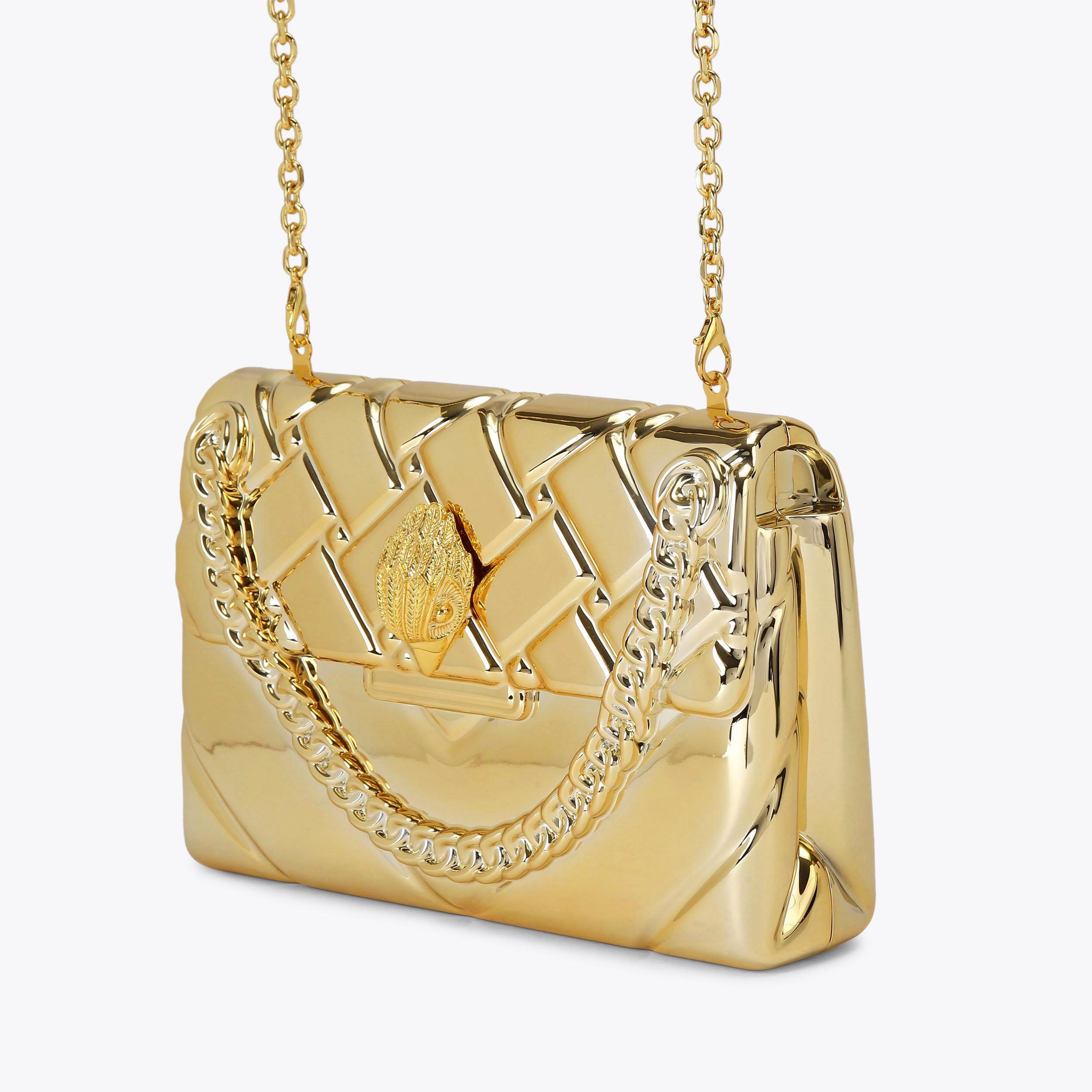 KENSINGTON BAG CLUTCH Gold Metallic Clutch Bag by KURT GEIGER LONDON