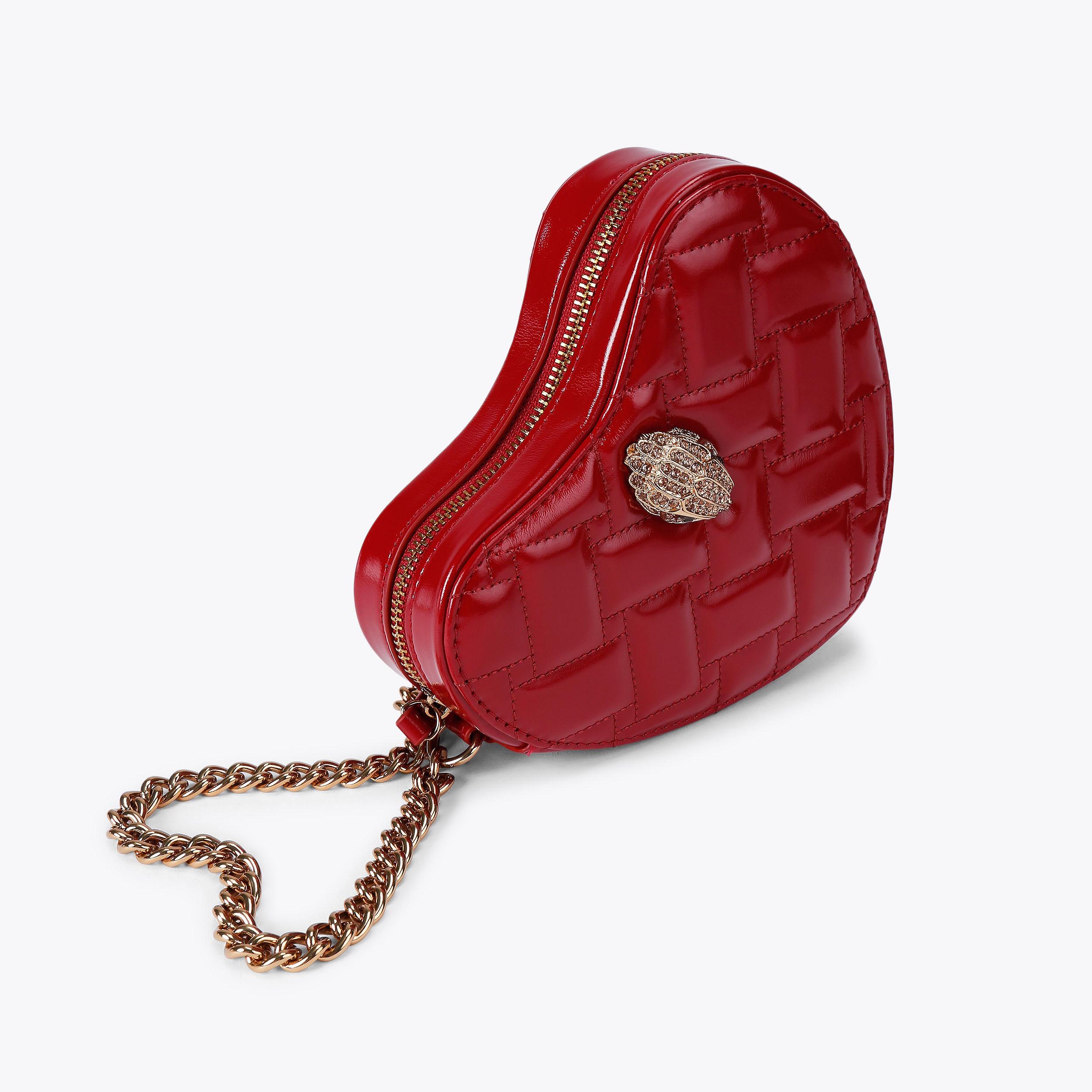 KENSINGTON HEART X BODY Red Patent Cross Body Heart Bag by KURT GEIGER ...