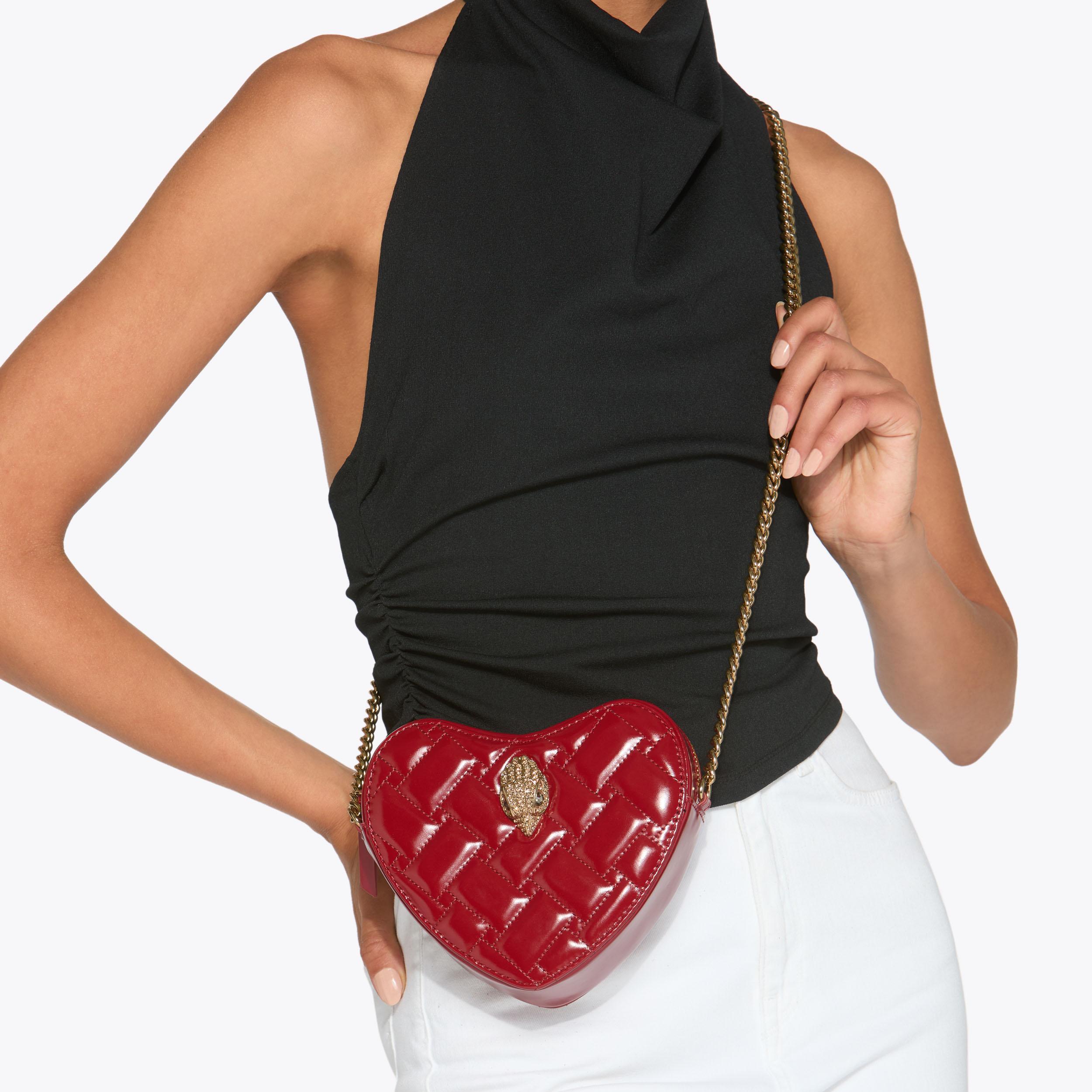 KENSINGTON HEART X BODY Red Patent Cross Body Heart Bag by KURT GEIGER ...