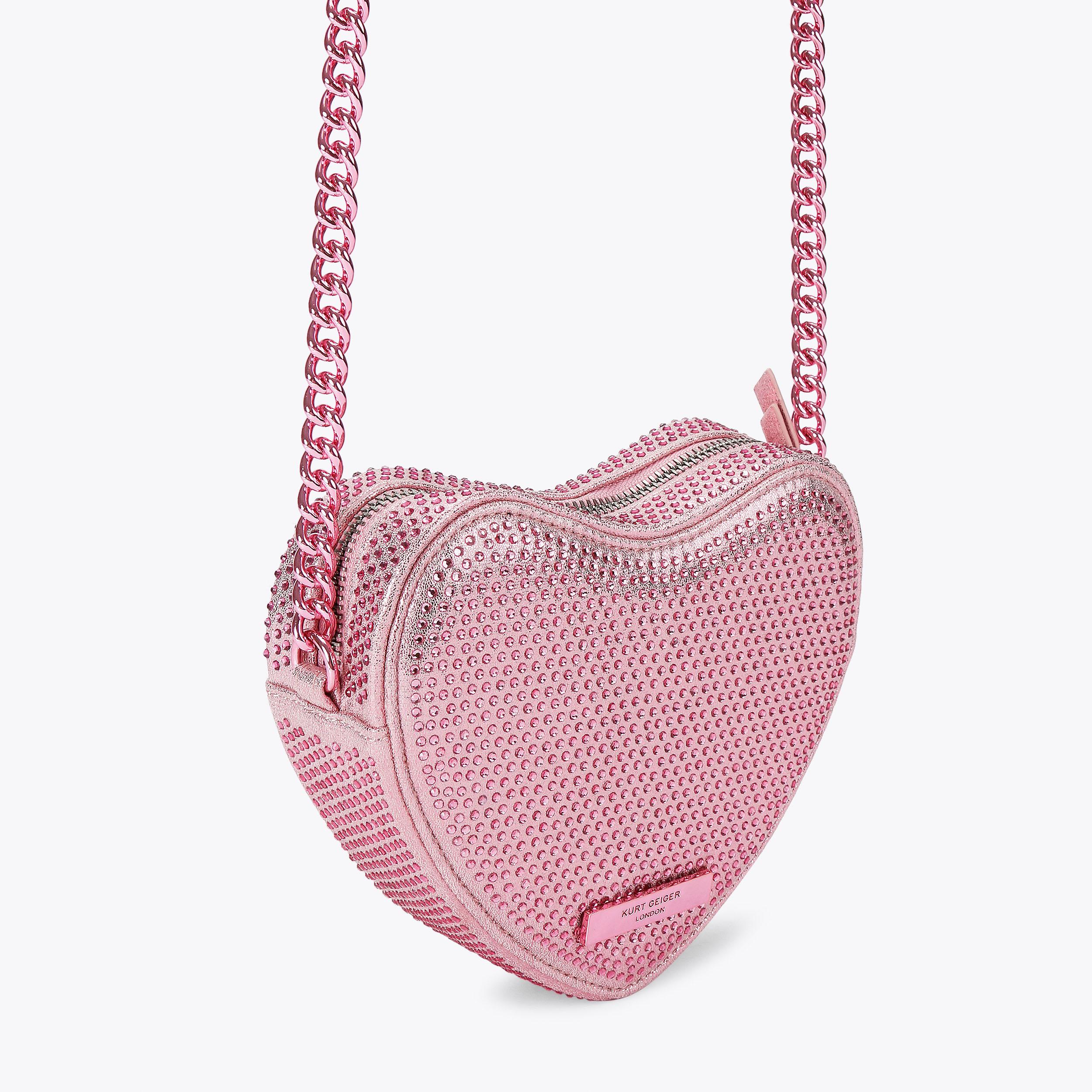 KENSINGTON HEART X BODY Pink Crystal Heart Bag by KURT GEIGER LONDON