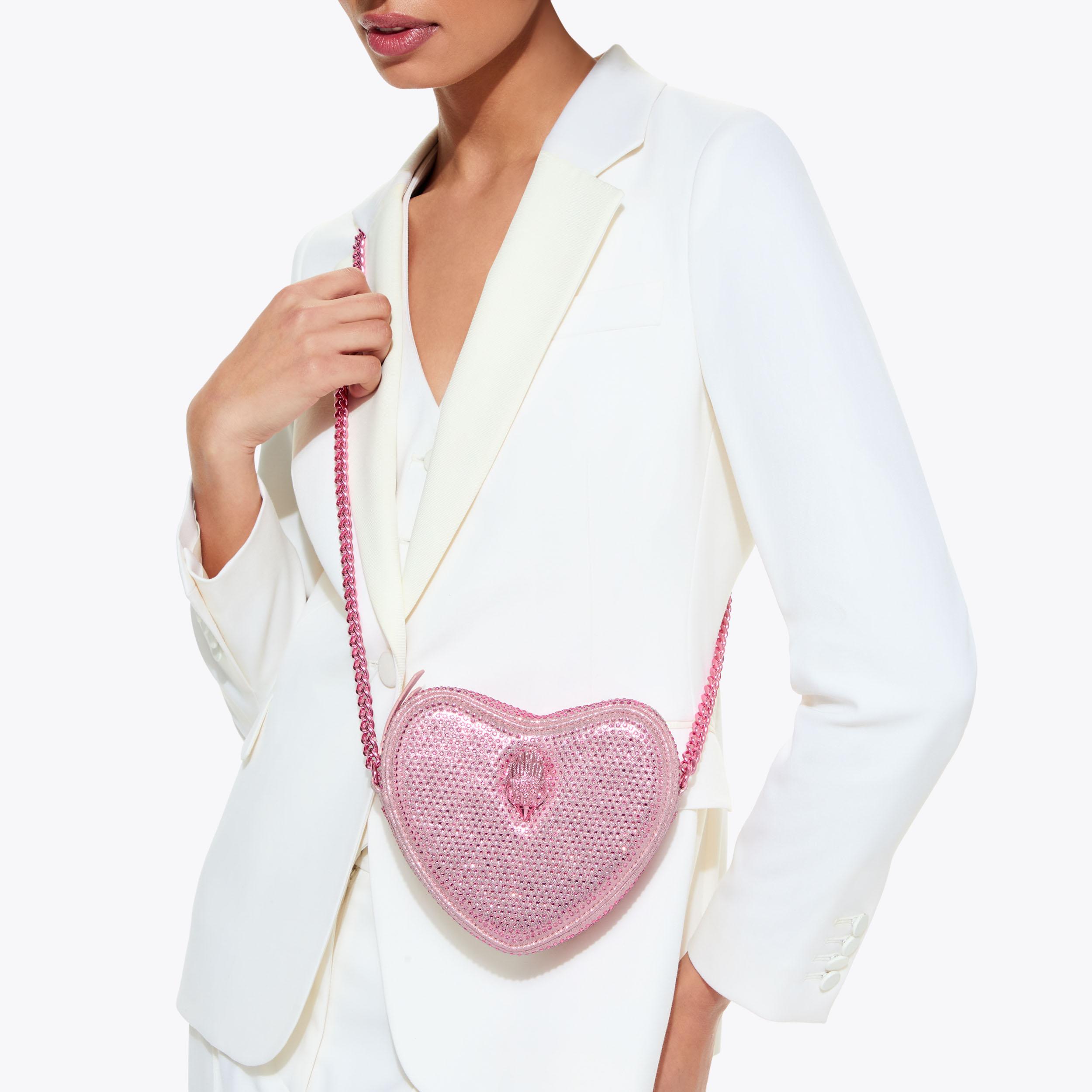 KENSINGTON HEART X BODY Pink Crystal Heart Bag by KURT GEIGER LONDON