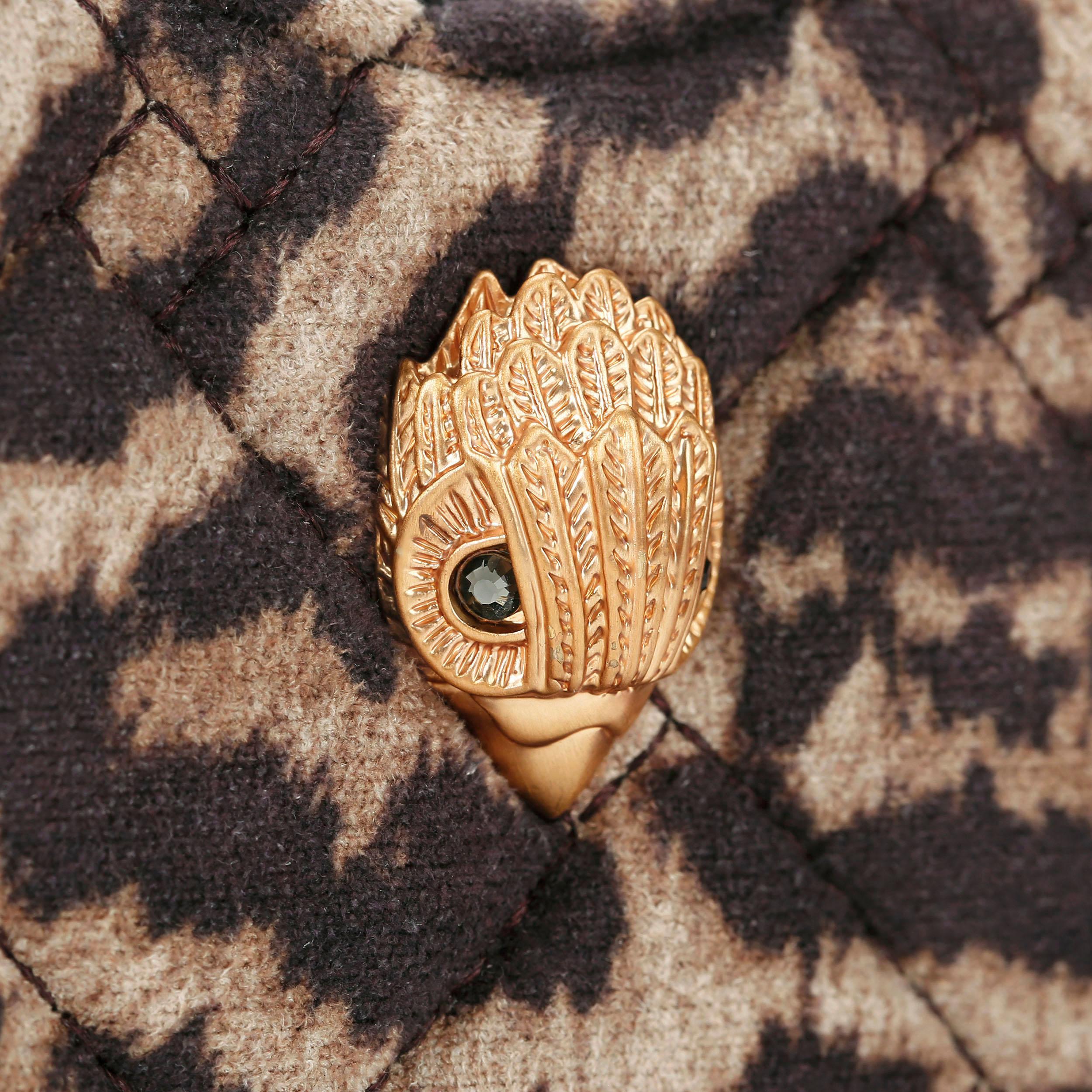 MICRO HEART CROSS BODY Leopard Print Suede Cross Body Bag by KURT ...