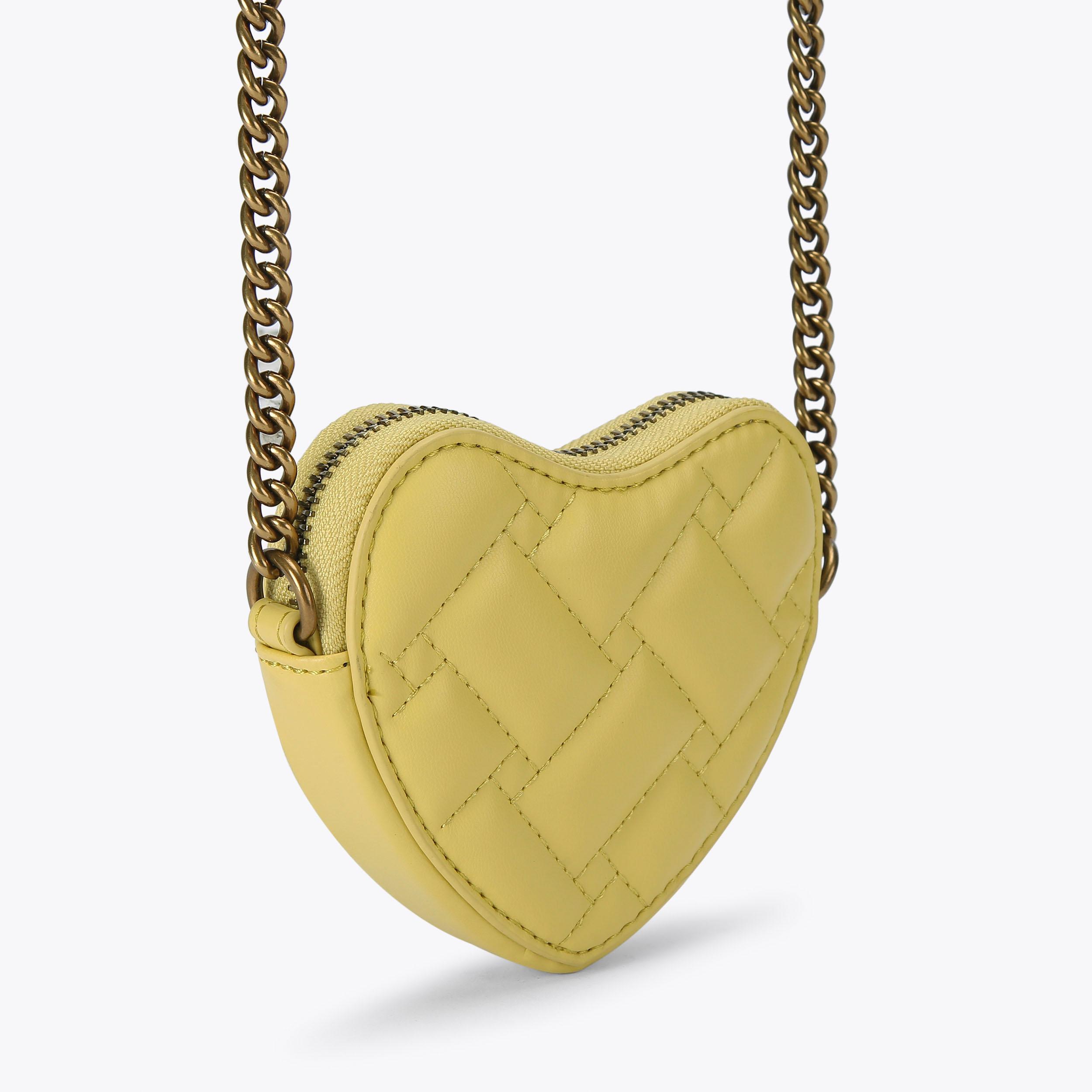 MICRO HEART CROSS BODY Yellow Mini Heart Cross Body Bag by KURT GEIGER ...