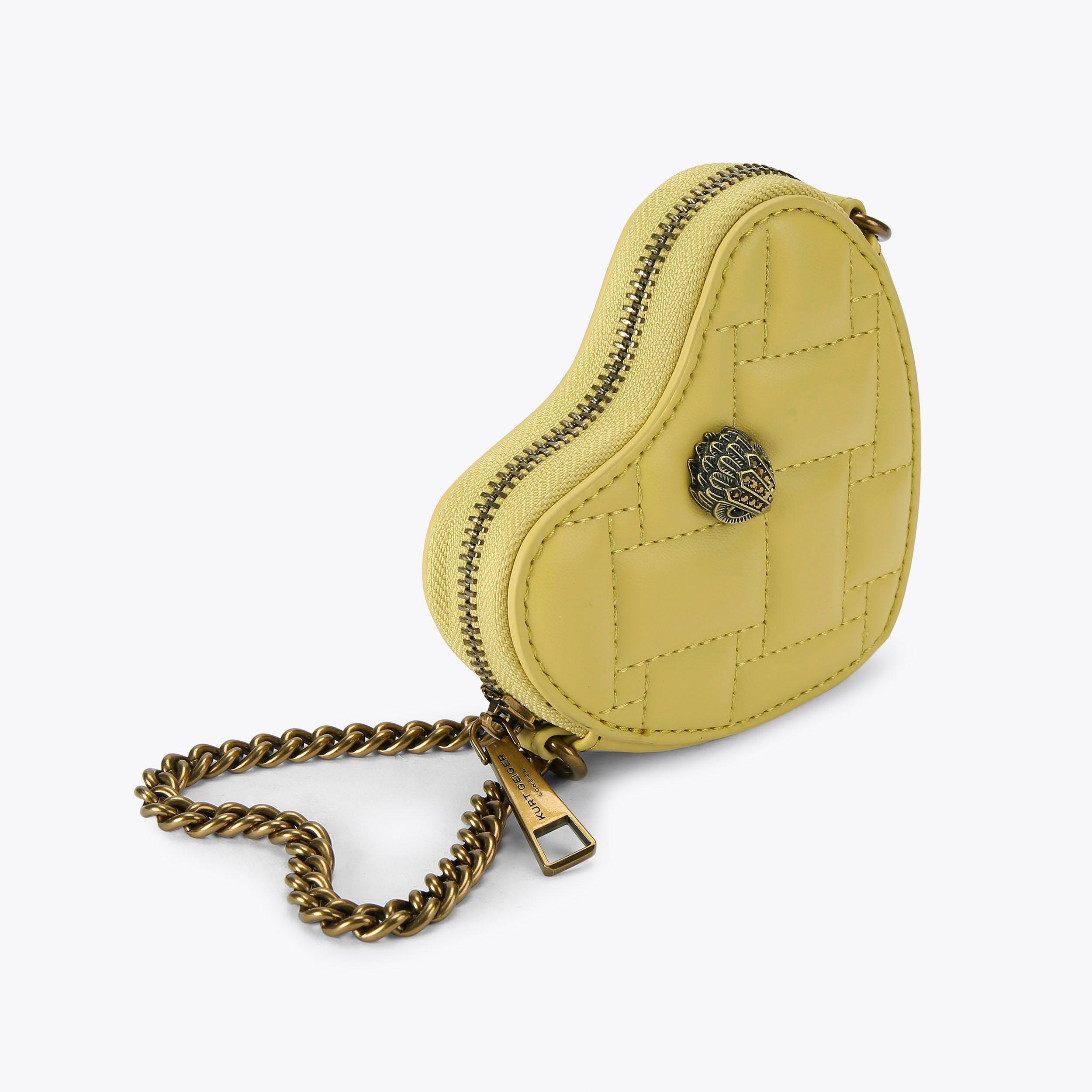 MICRO HEART CROSS BODY Yellow Mini Heart Cross Body Bag by KURT GEIGER ...