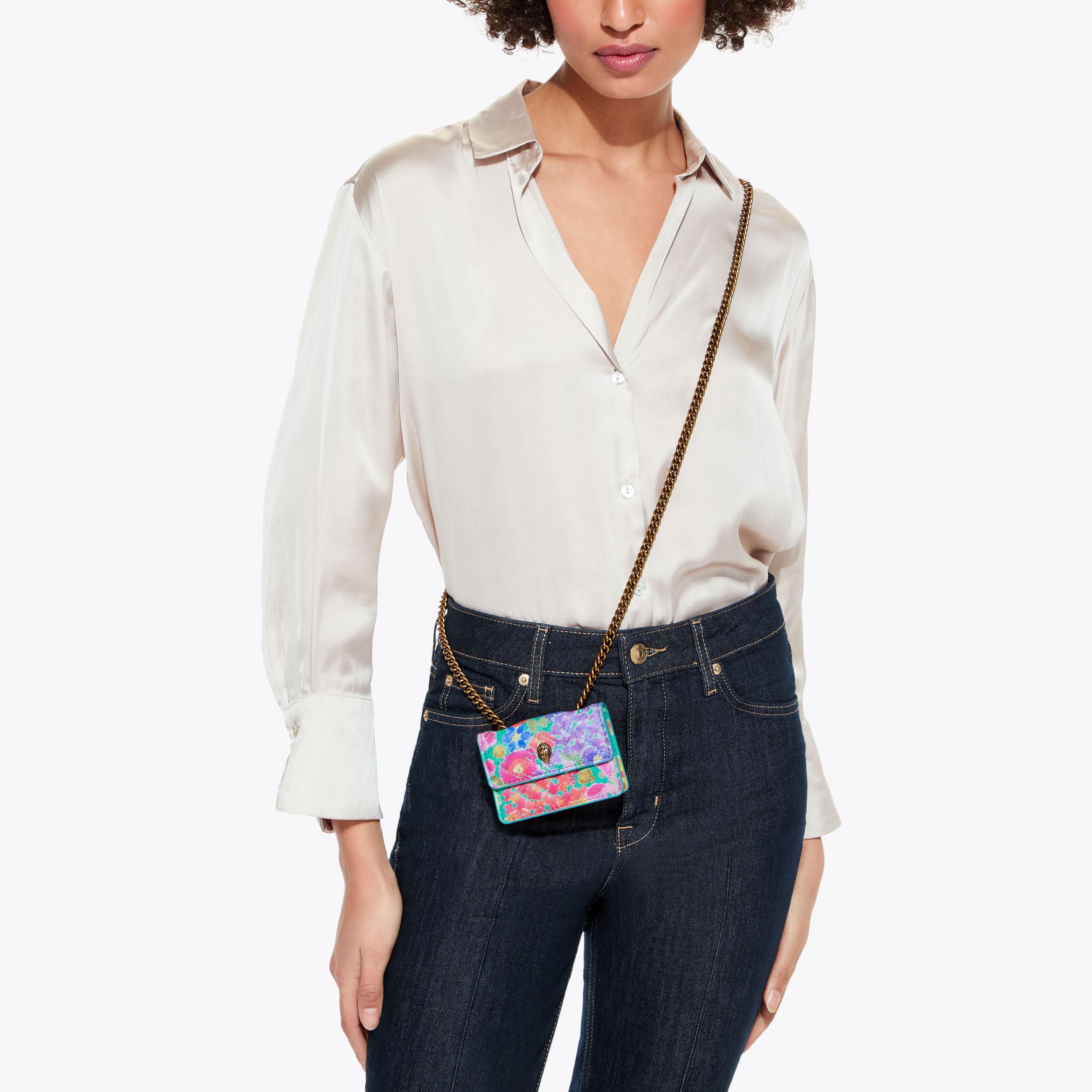 MICRO KENSINGTON Turquoise Mini Cross Body Bag by KURT GEIGER LONDON