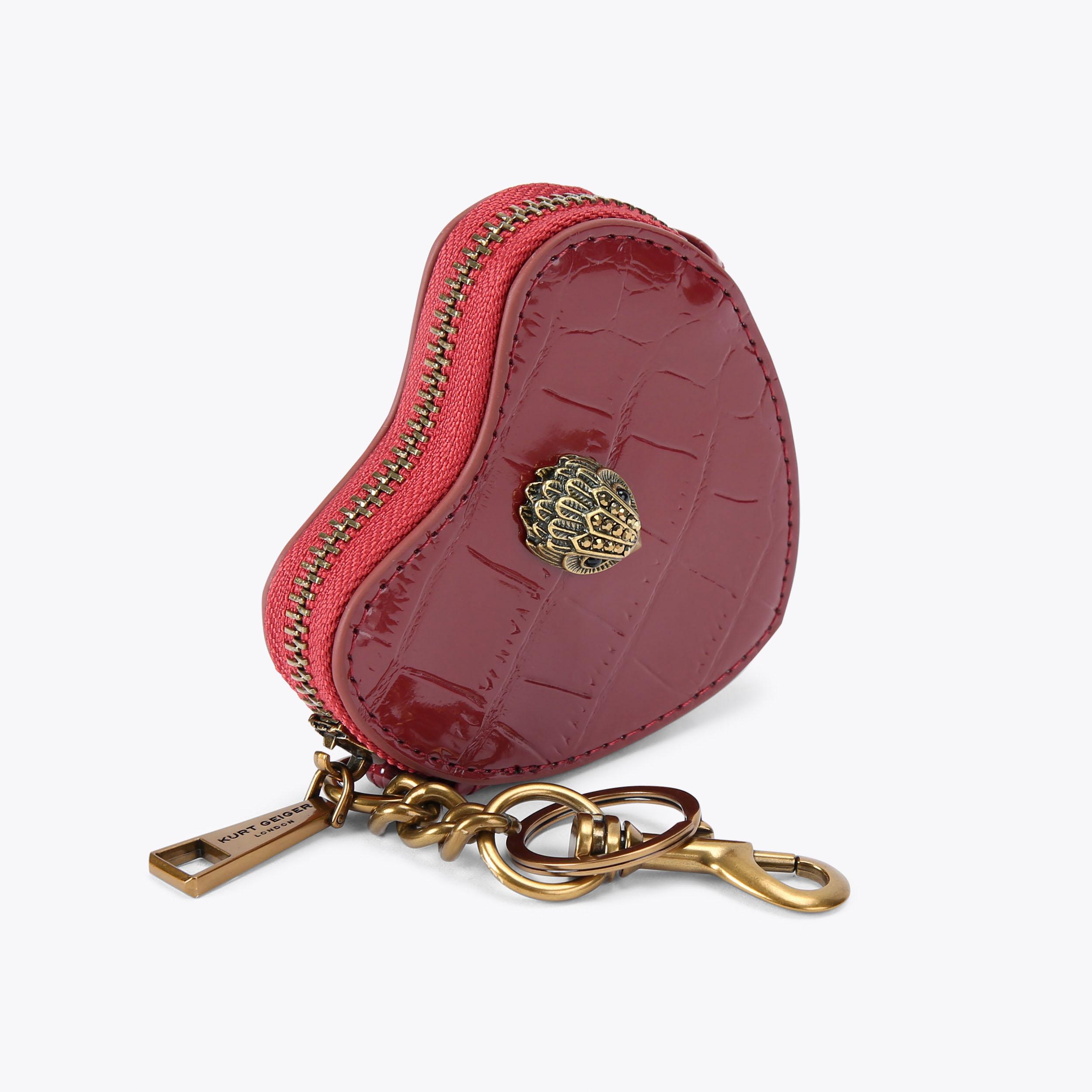 KENSINGTON HEART CHARM Red Croc Keyring charm by KURT GEIGER LONDON
