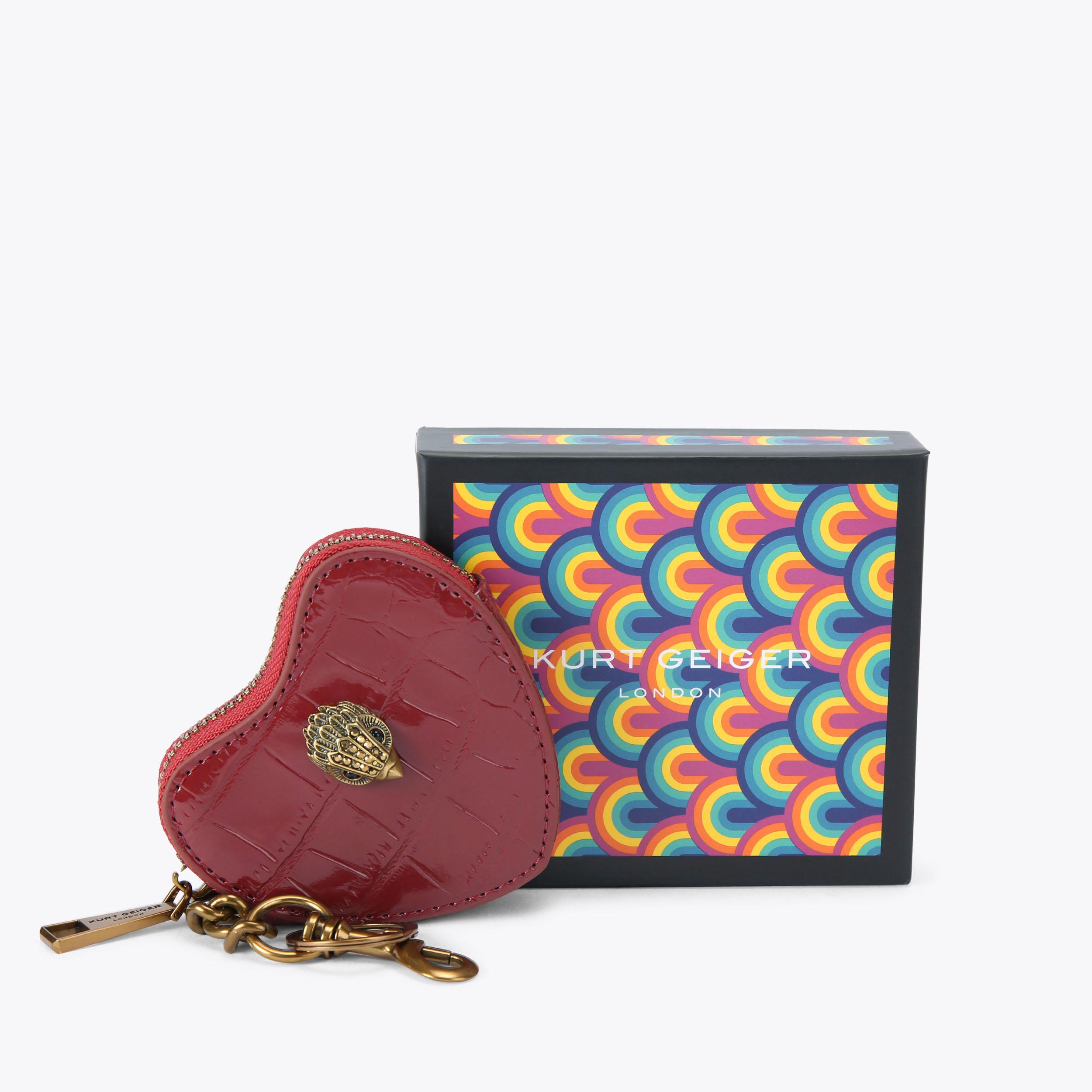 KENSINGTON HEART CHARM Red Croc Keyring charm by KURT GEIGER LONDON