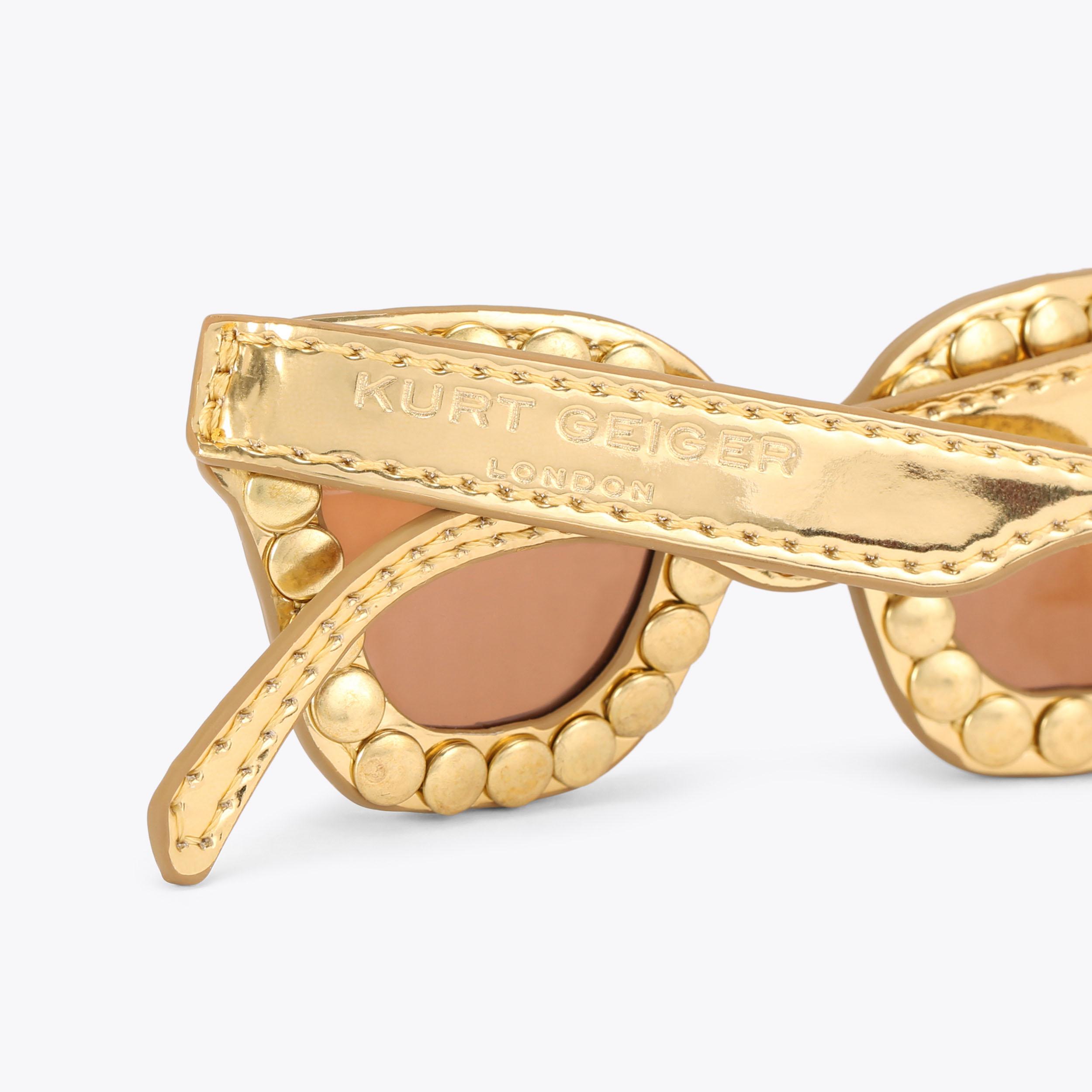 SUNGLASSES CHARM KEYRING Gold Sunglasses Charm Keyring by KURT GEIGER ...