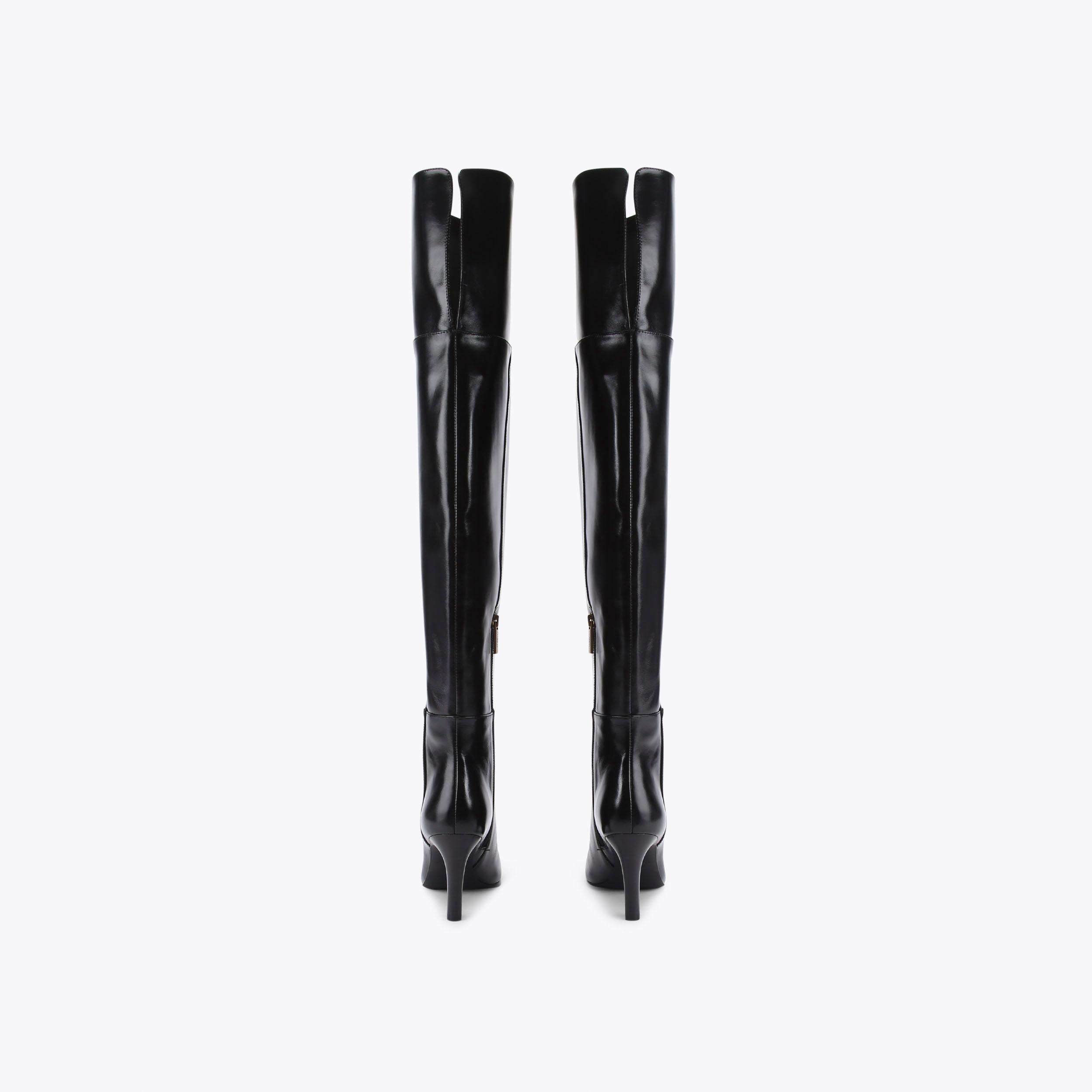 SHOREDITCH 85 OTK BOOT Black Knee Height Boot by KURT GEIGER LONDON
