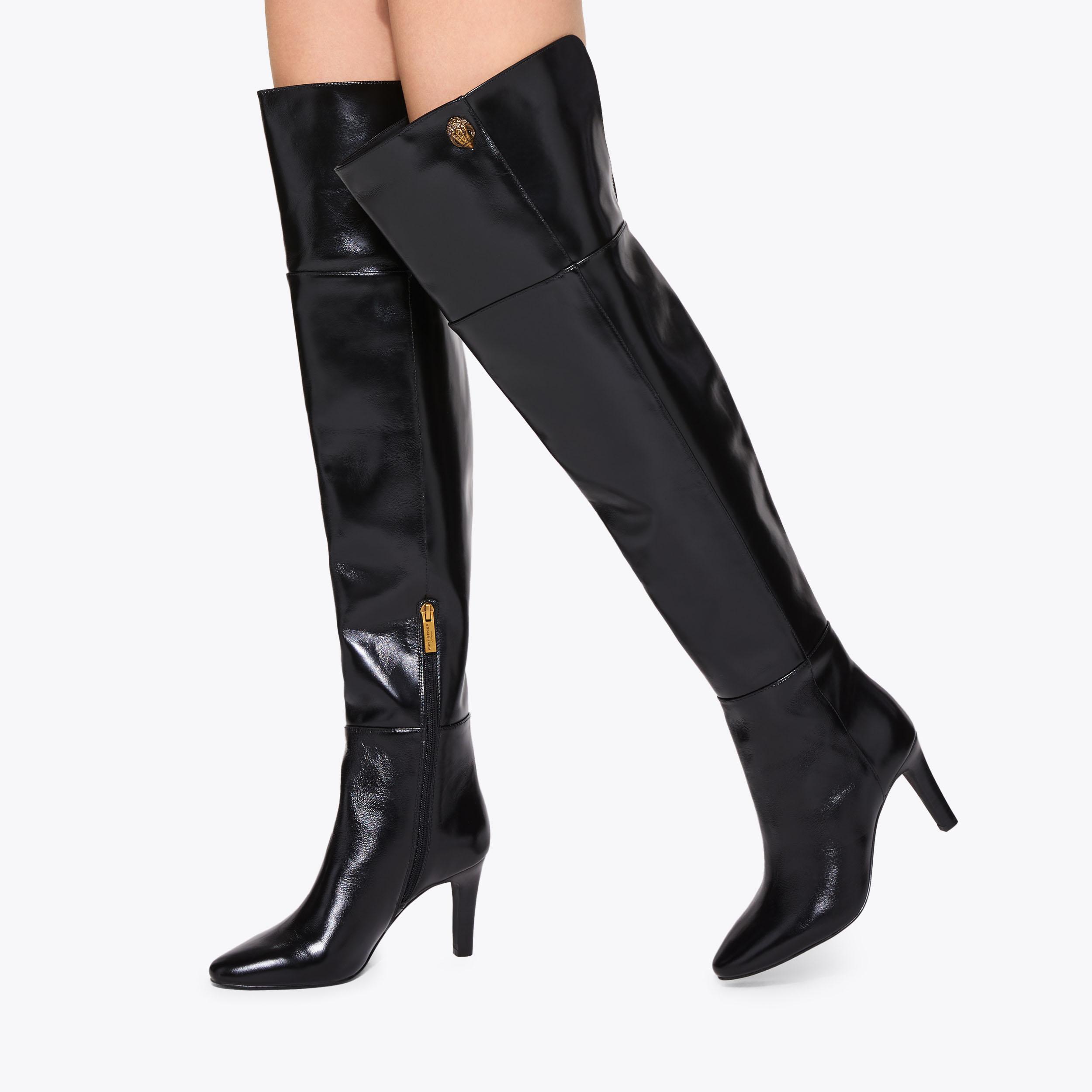 SHOREDITCH 85 OTK BOOT Black Knee Height Boot by KURT GEIGER LONDON