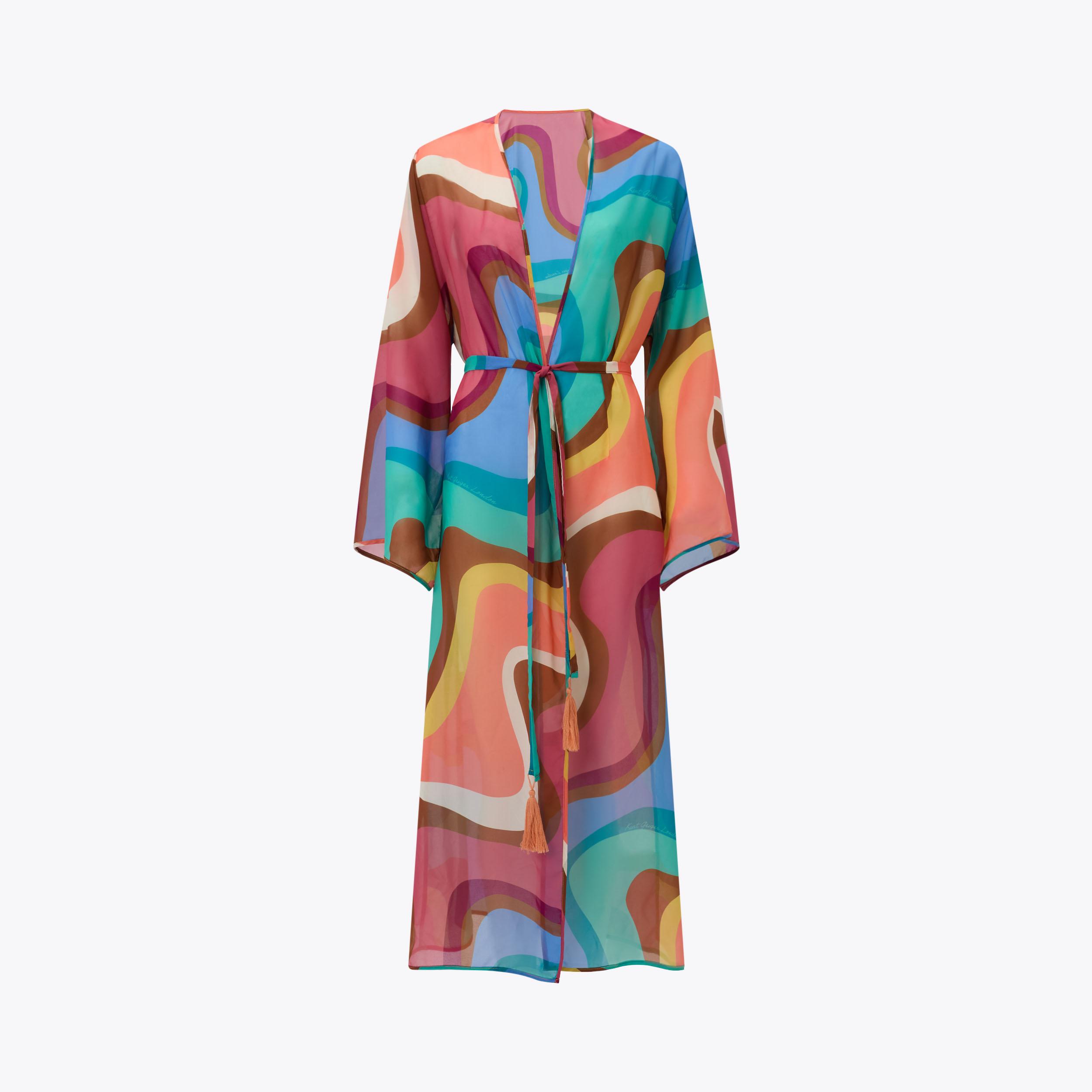 RESORT ROBE Rainbow Swirl Swimwear Robe by KURT GEIGER LONDON