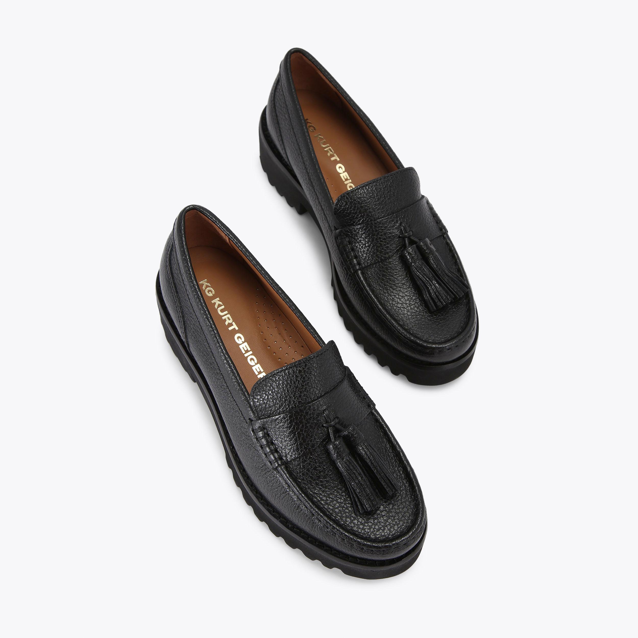 MINNIE Grained Black Leather Loafer by KG KURT GEIGER