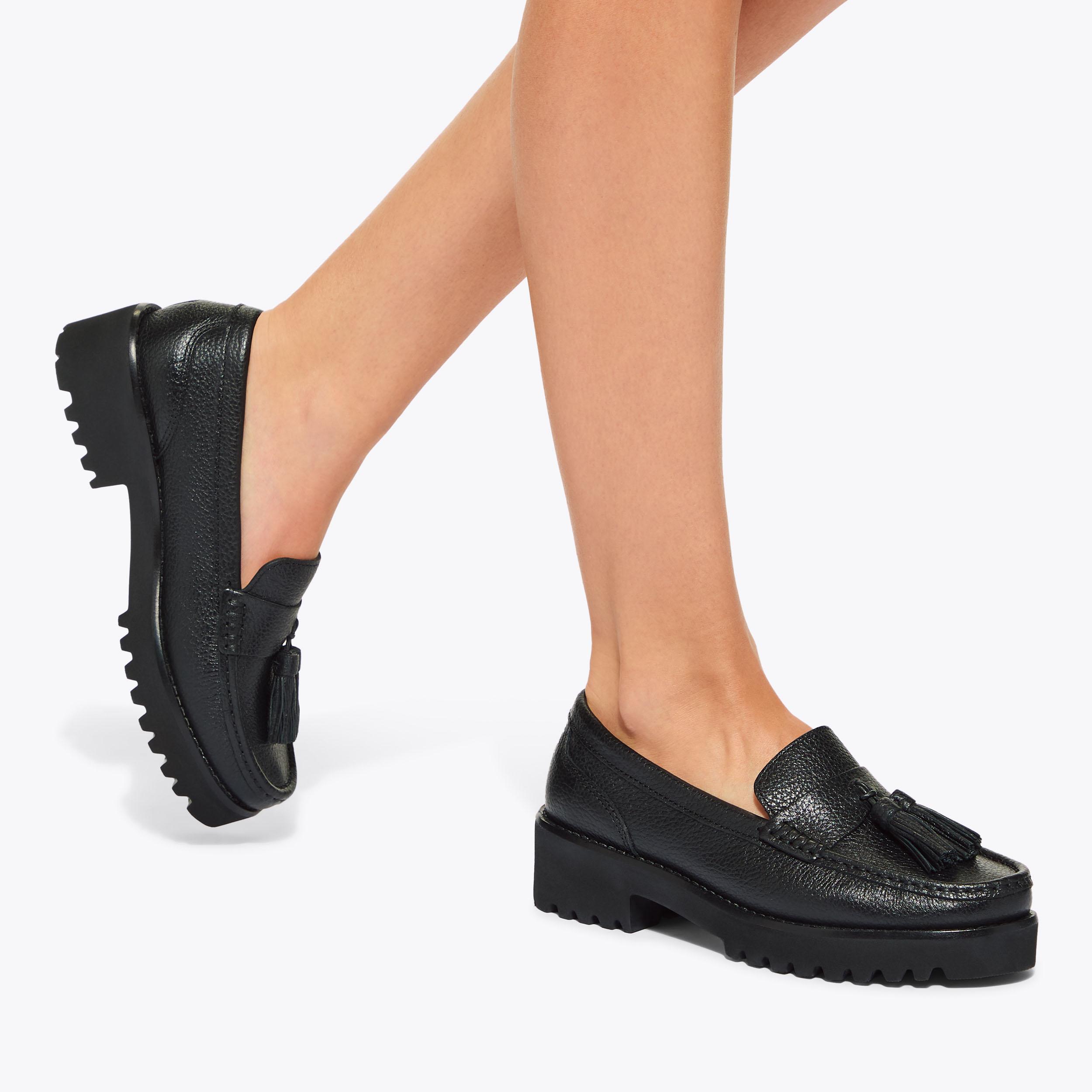 MINNIE Grained Black Leather Loafer by KG KURT GEIGER