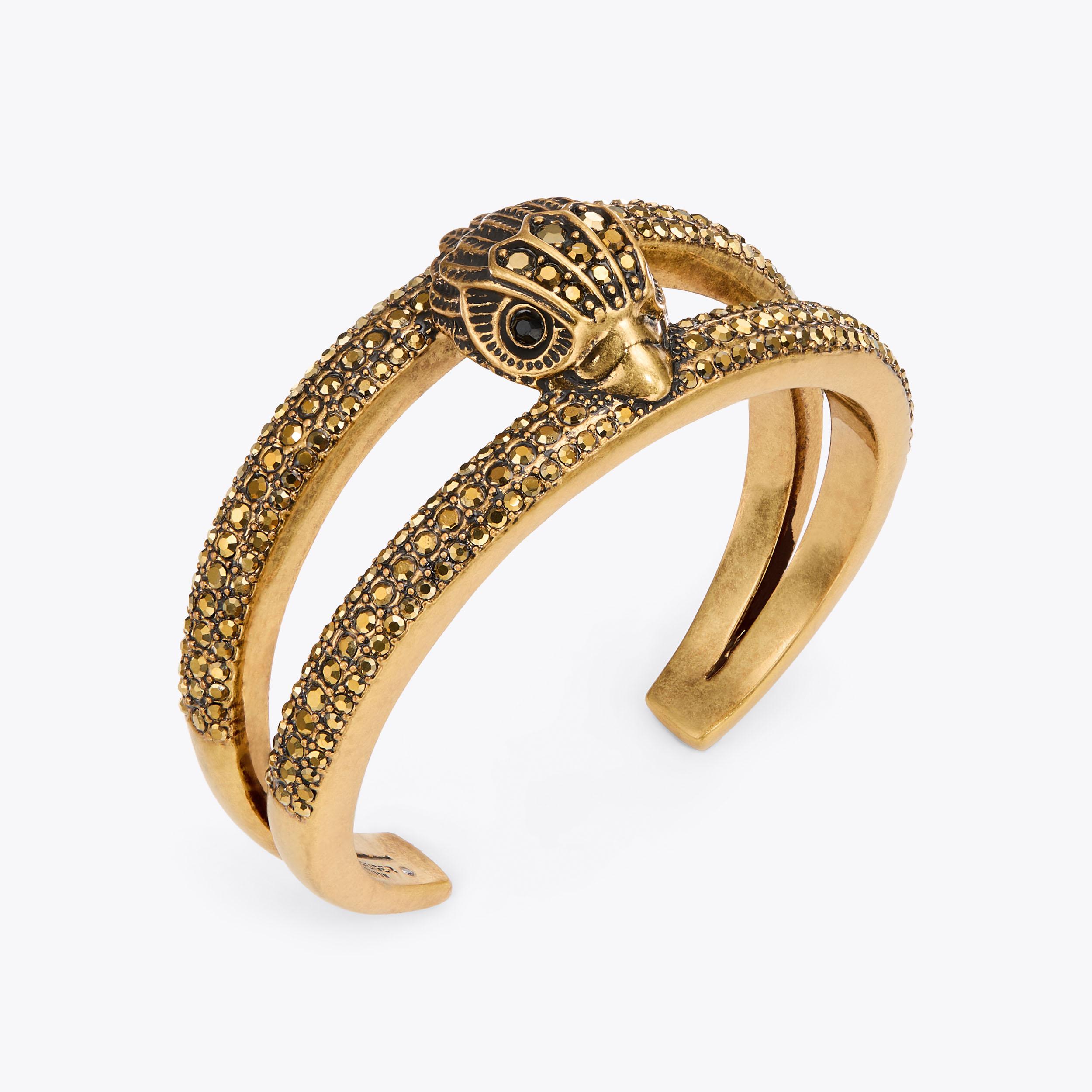 LG CHELSEA CUFF Antiqued Brass Crystal Cuff by KURT GEIGER LONDON