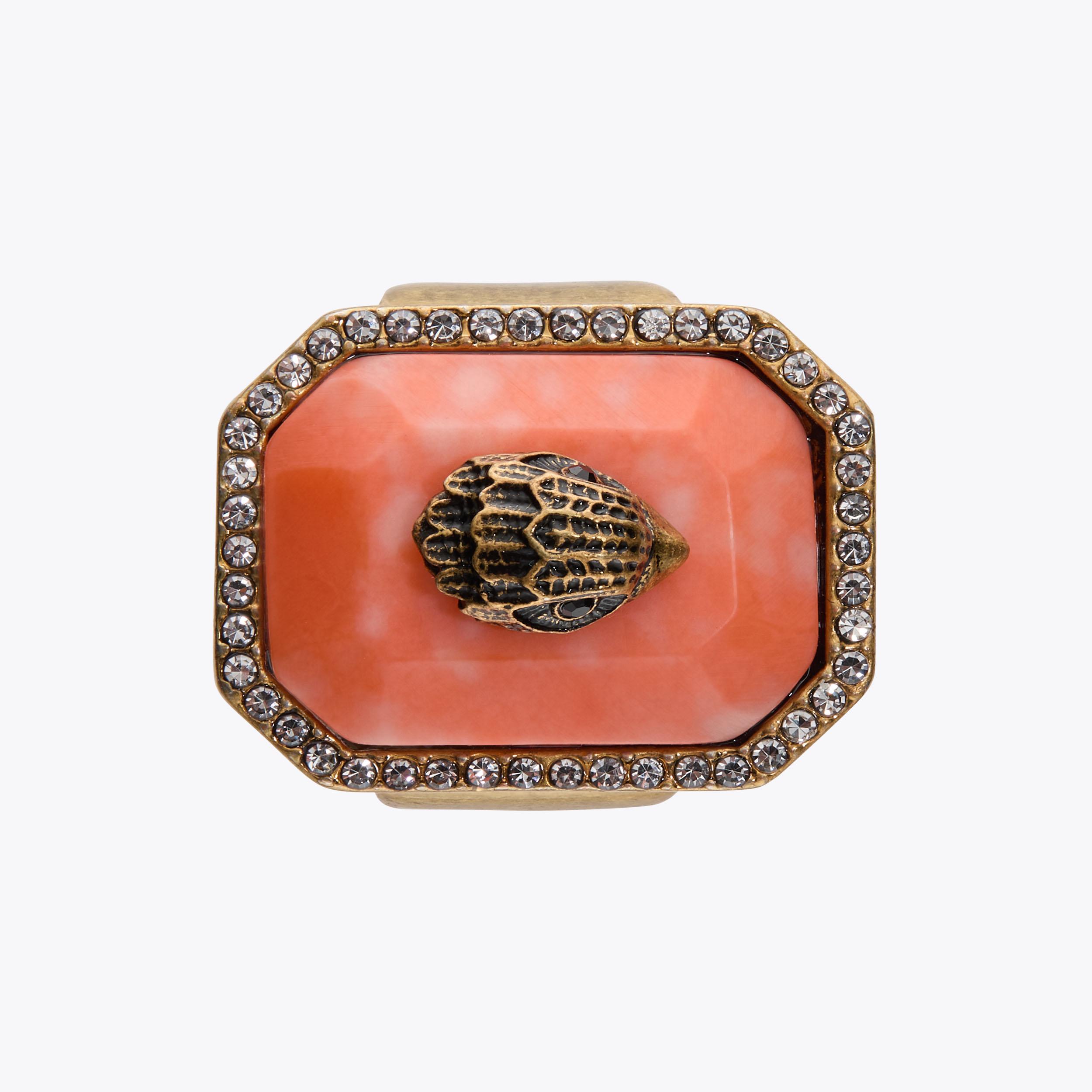 SMALL EMERALD STONE RING Chunky Gold Ring by KURT GEIGER LONDON