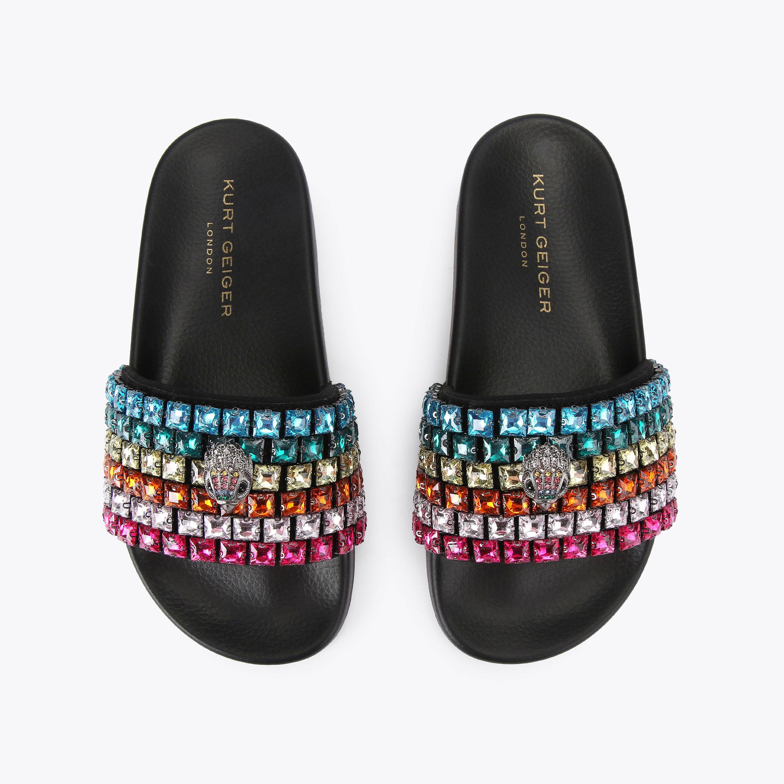 Meena Eagle Jewel Rainbow Crystal Sandal By Kurt Geiger London