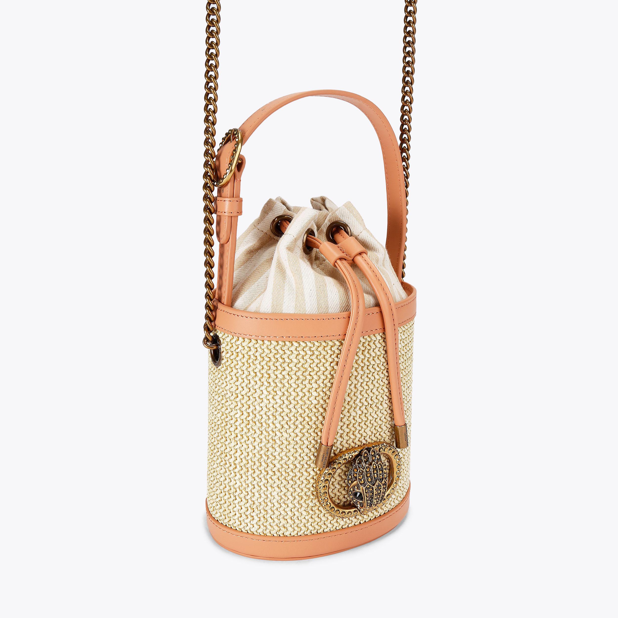 SM CHELSEA ROUND BUCKET Woven Bucket Bag by KURT GEIGER LONDON